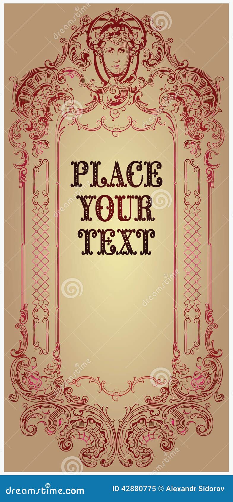 Luxury Vector Frame with Border in Rococo Style Stock Illustration ...