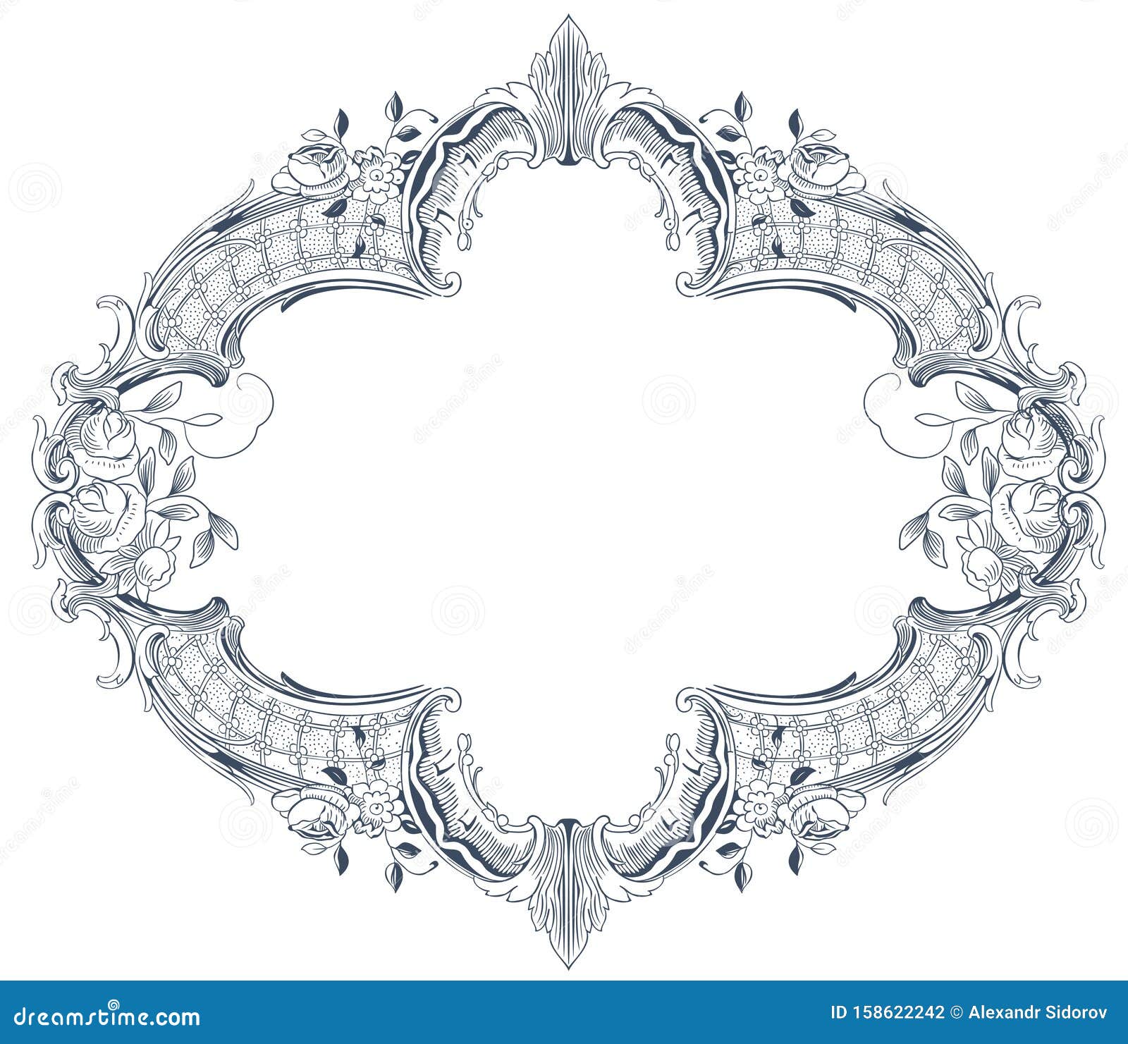 Luxury Vector Frame with Border in Rococo Style Stock Vector ...