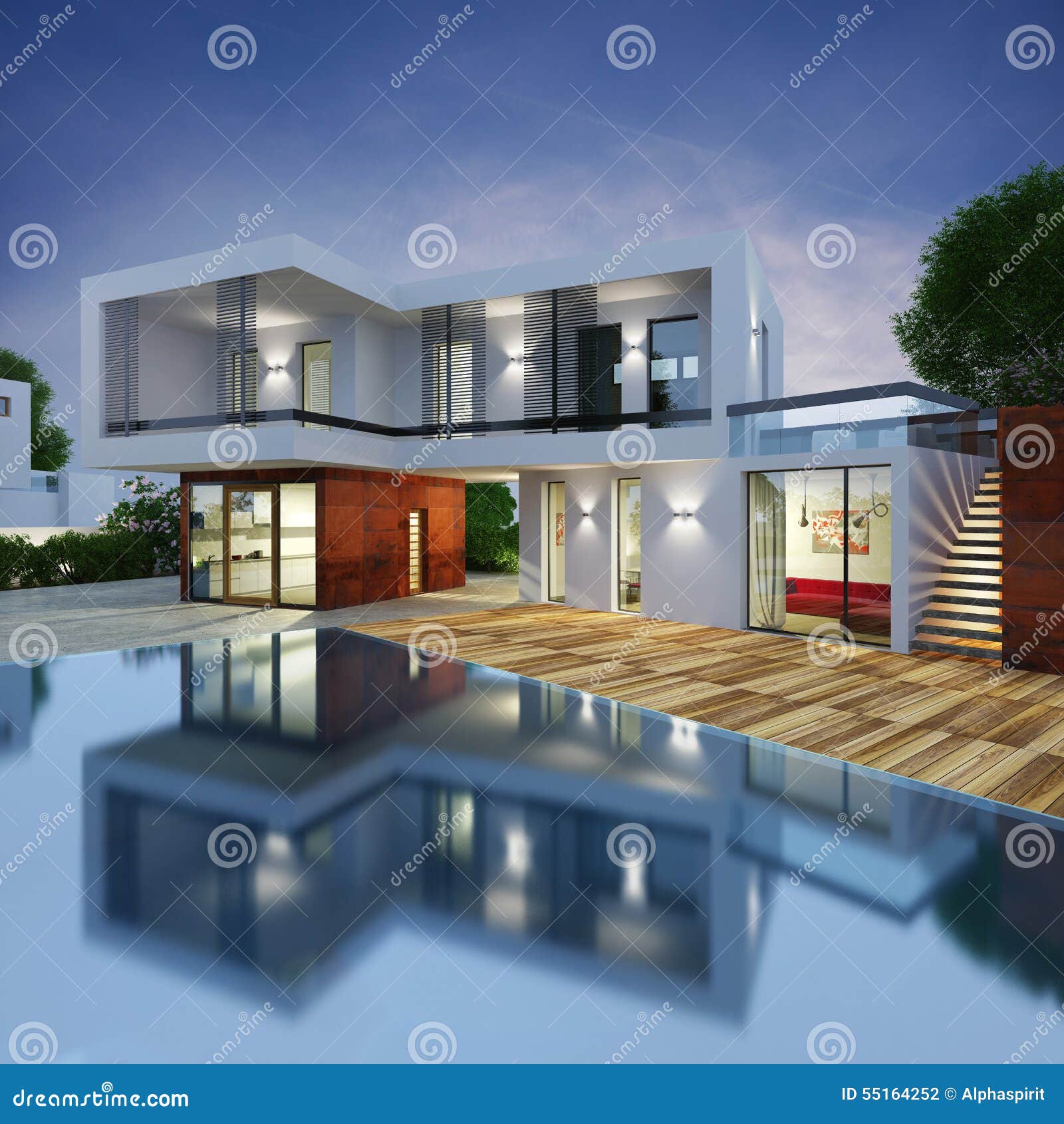 Luxury Villa On Tropical Coast Cartoon Vector | CartoonDealer.com ...