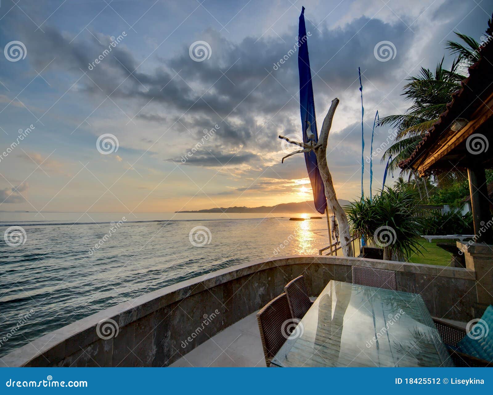 Luxury villa on sunset stock photo. Image of coast, coastline - 18425512