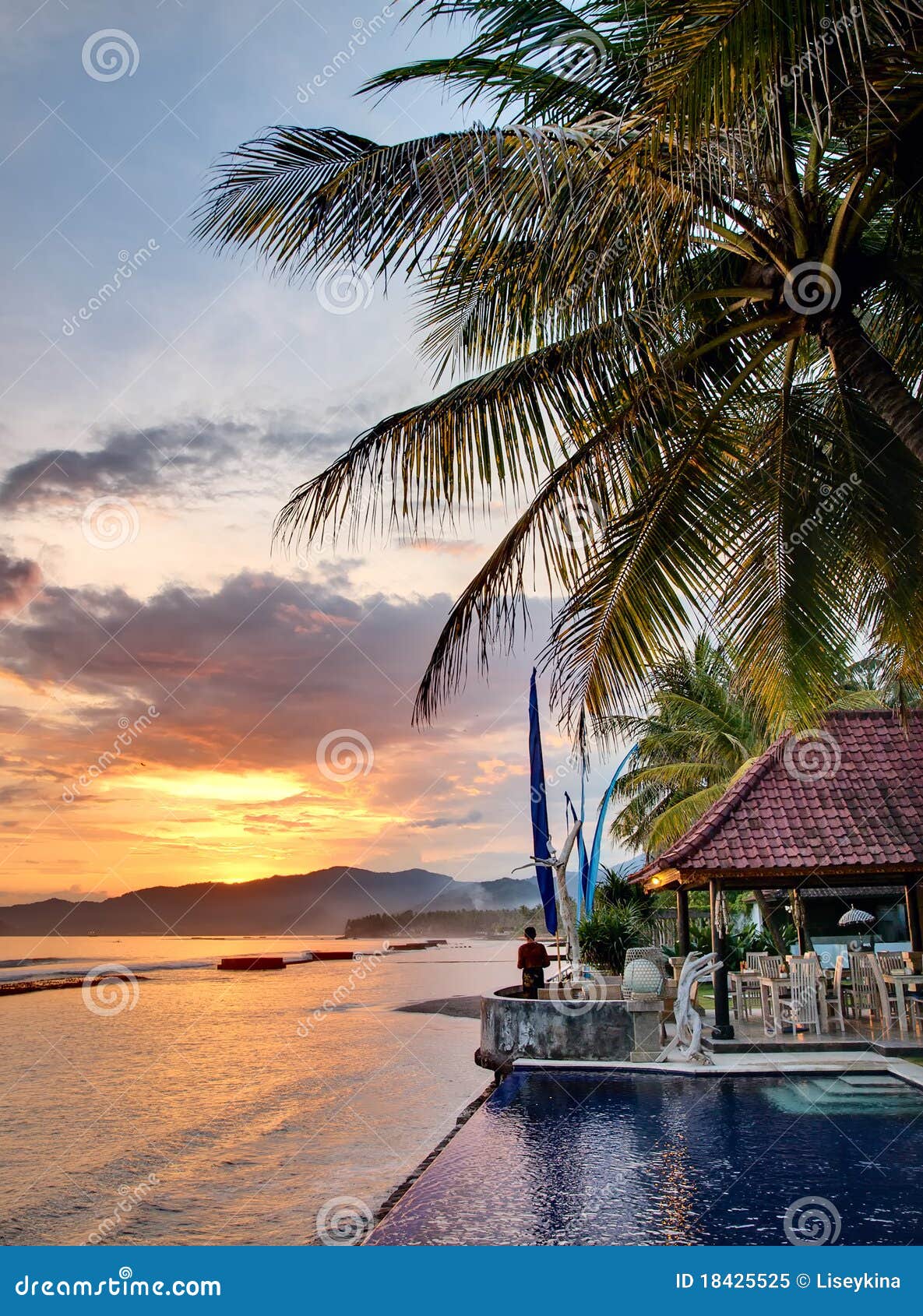 Luxury villa on sunset stock image. Image of cliff, asia - 18425525