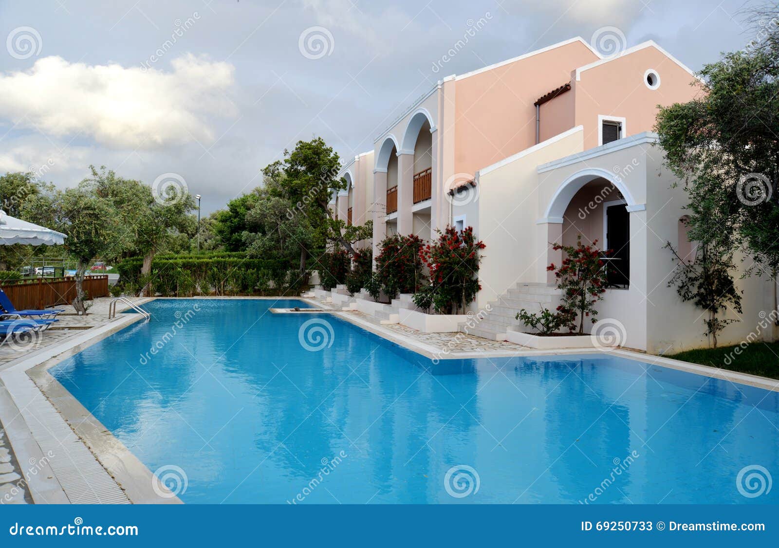 Luxury Villa with Swimming Pool Stock Image - Image of backyard ...