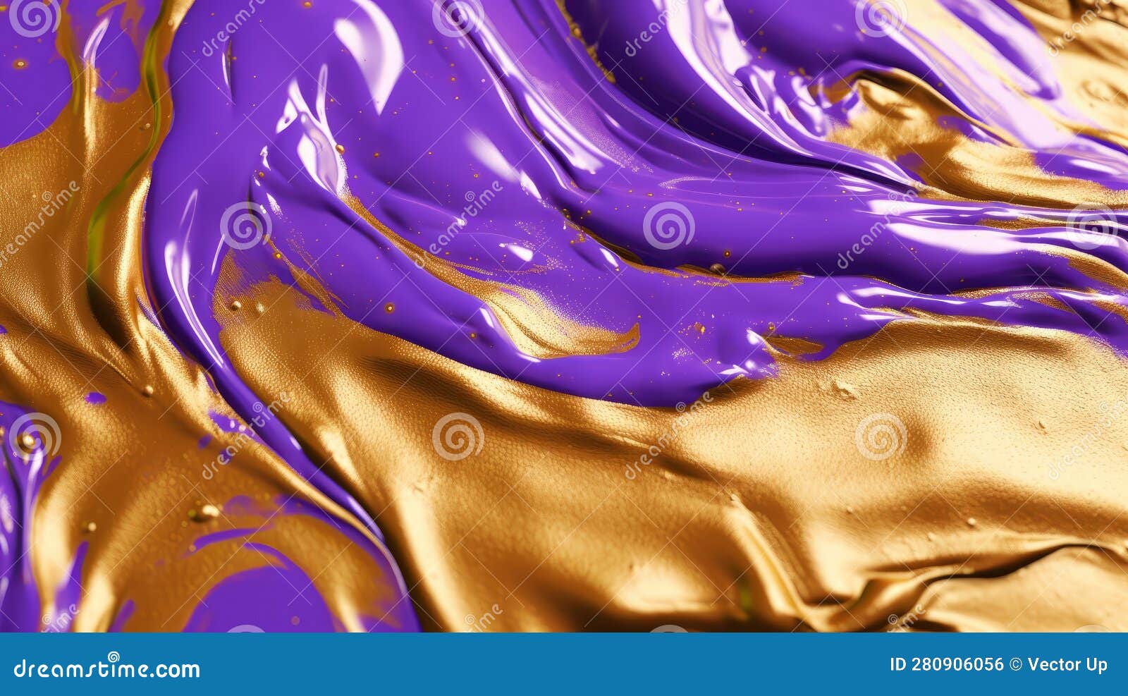 Luxury Violet Gold Liquid Paint Background, Close Up. Generative AI ...