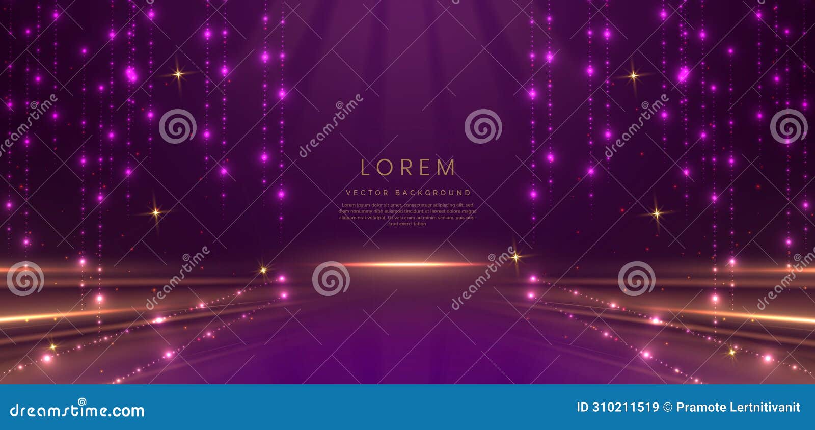 Luxury Violet Scene with Dot Lighting Effect Glowing on Dark Purple ...
