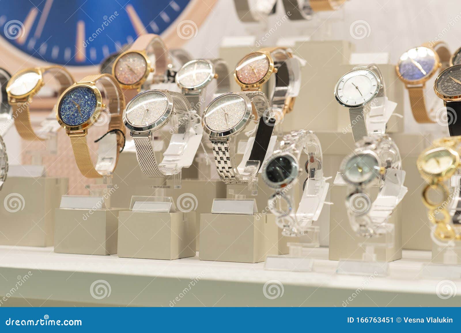 Collection of Modern Watches in the Shop Window Stock Image - Image of ...