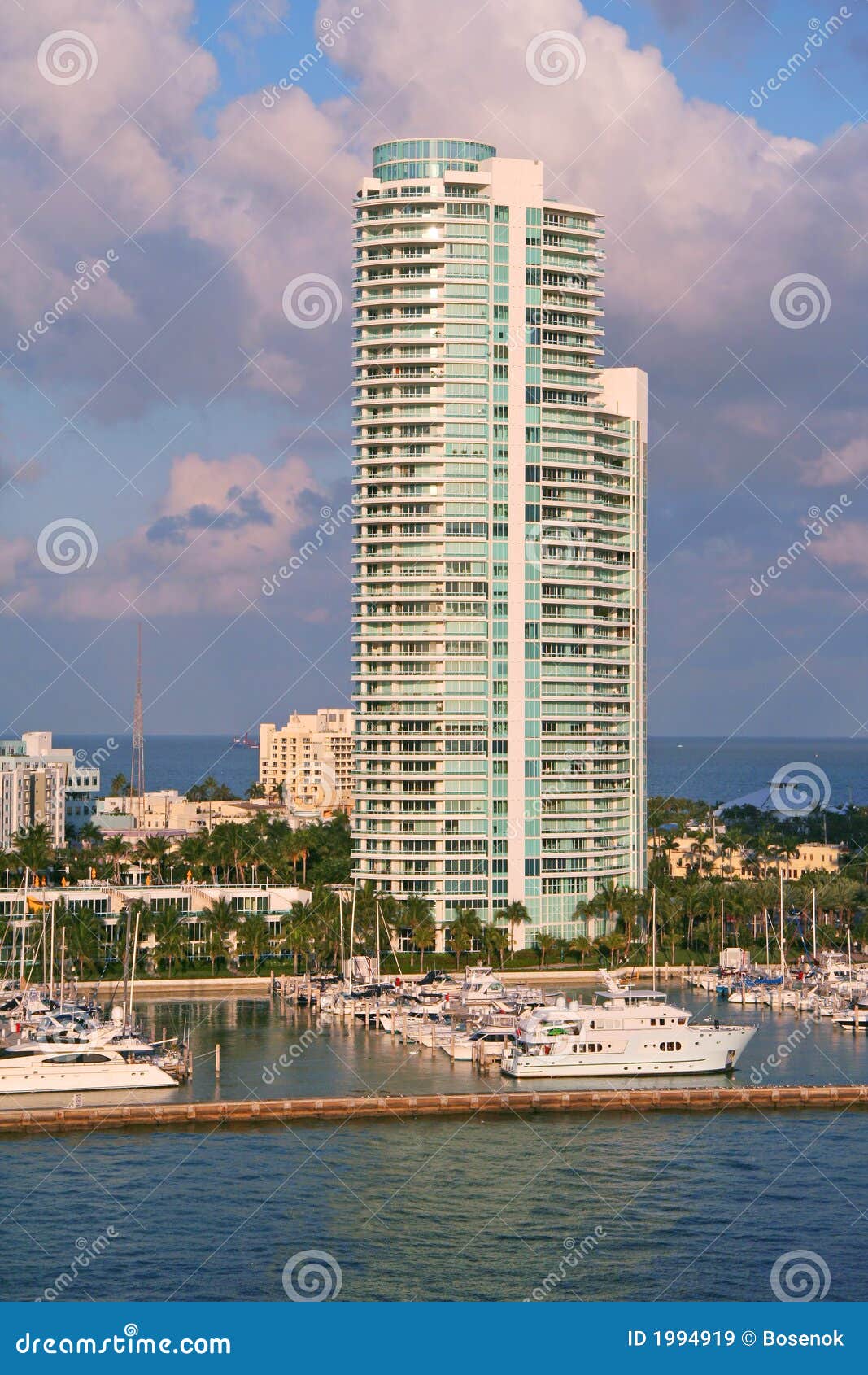 Luxury Waterfront Apartment Building Stock Image - Image of marina ...
