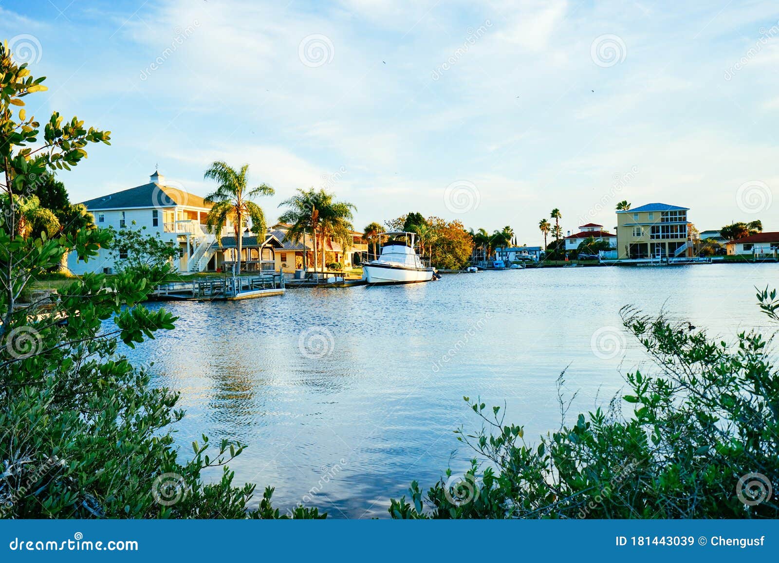 Luxury waterfront house stock image. Image of holiday - 181443039