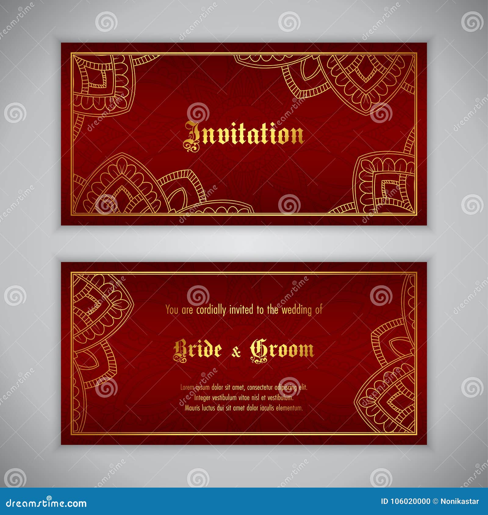 Luxury Wedding Invitation Stock Vector Illustration Of Gold 106020000