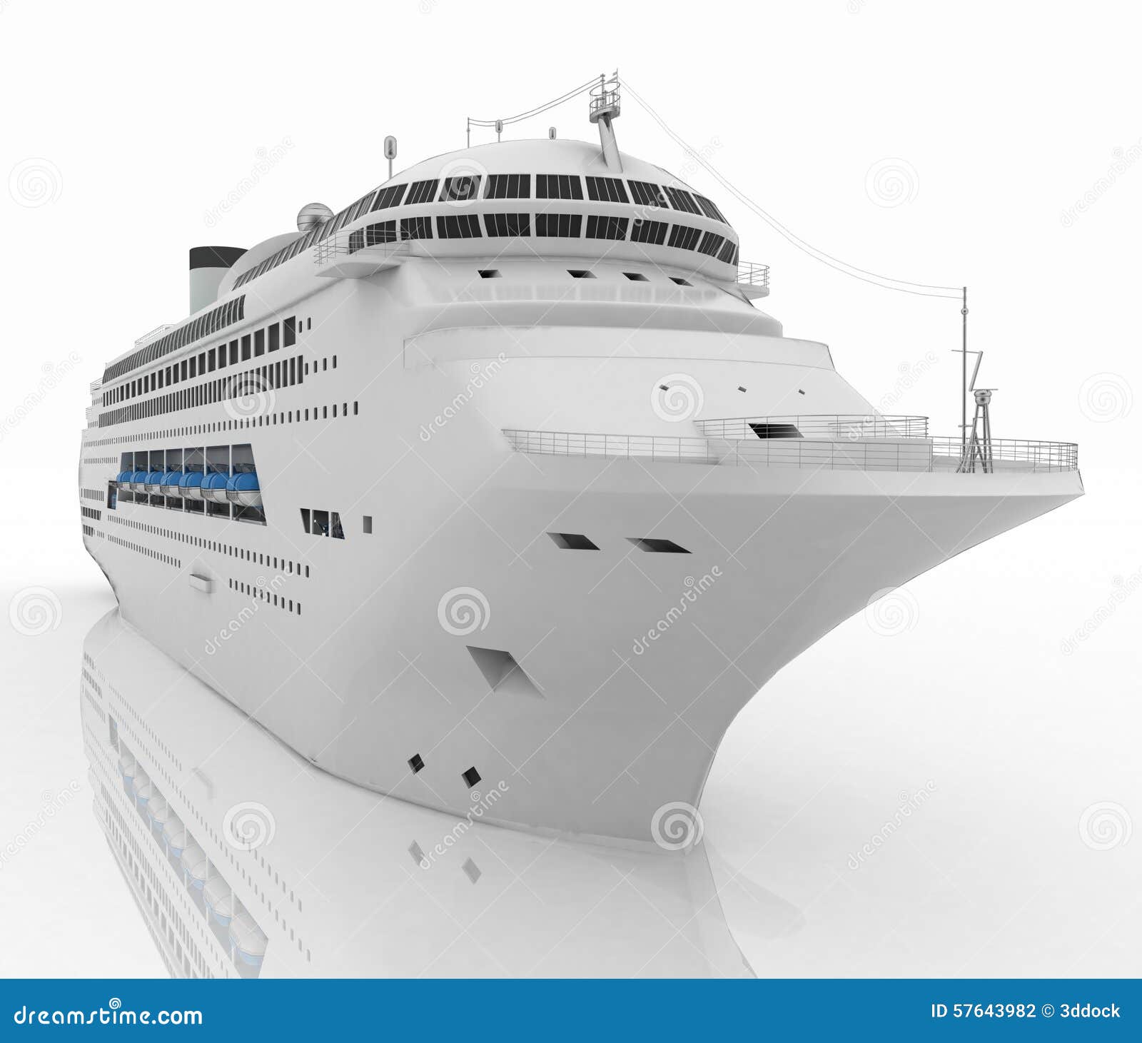 Luxury white cruise ship stock illustration. Illustration of render ...