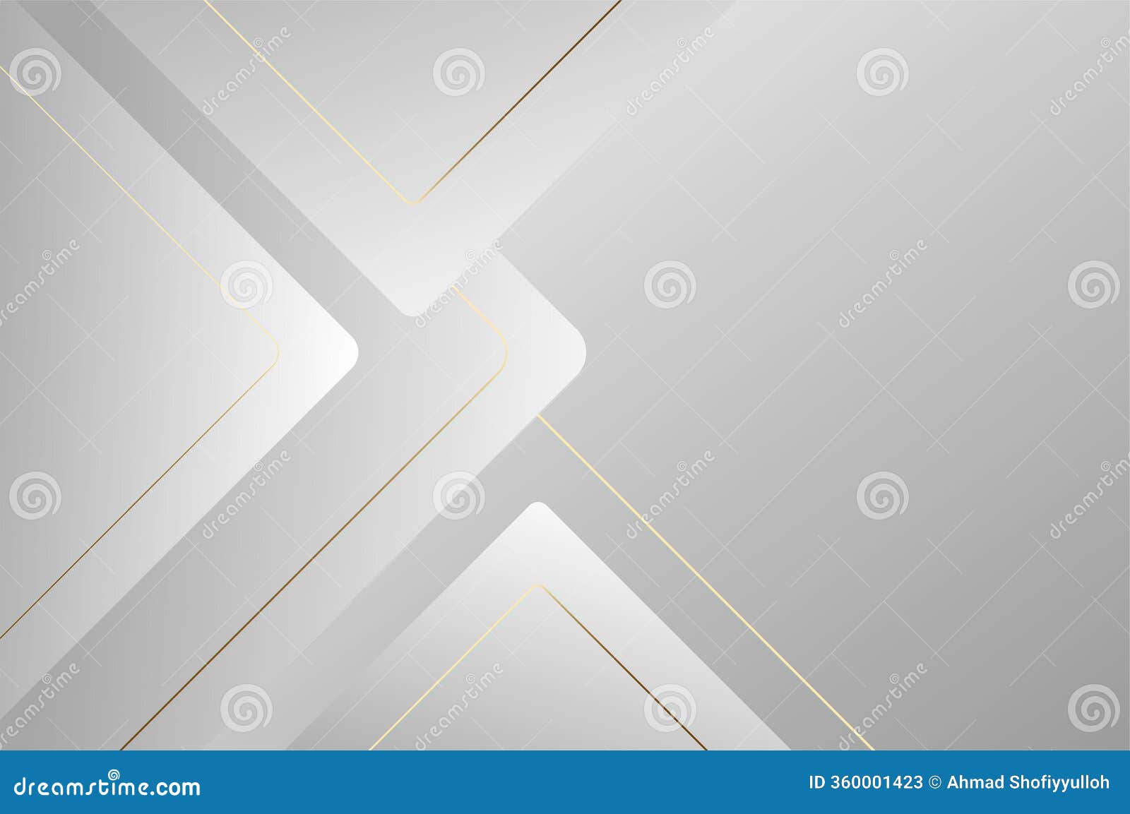 Luxury White Grey Rounded Rectangle Shape Background with Gold Line ...