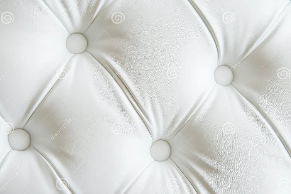 Luxury White Leather Upholstery with Button Tufted Texture Background ...