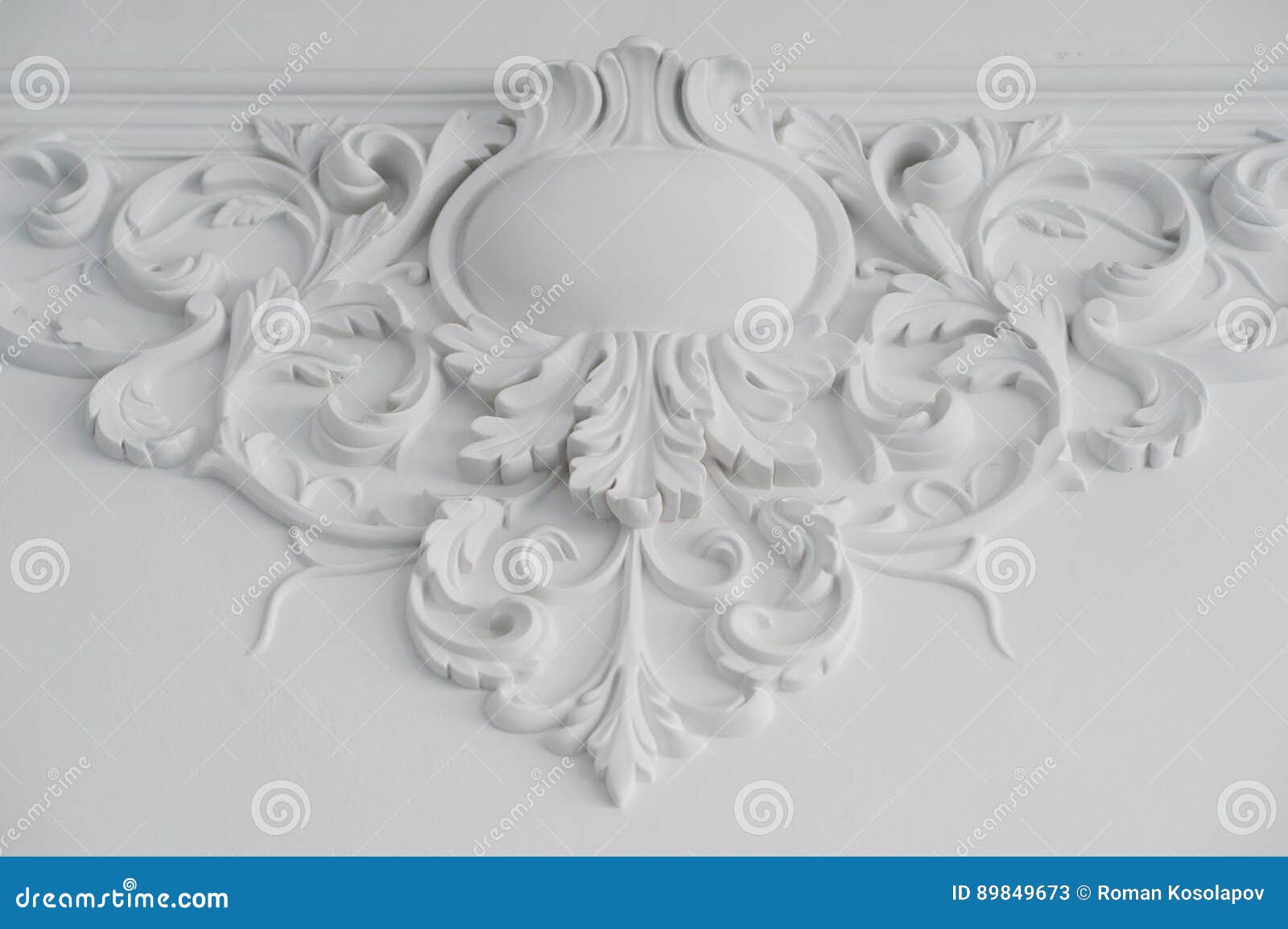 Luxury White Wall Design Bas-relief with Stucco Mouldings Roccoco ...