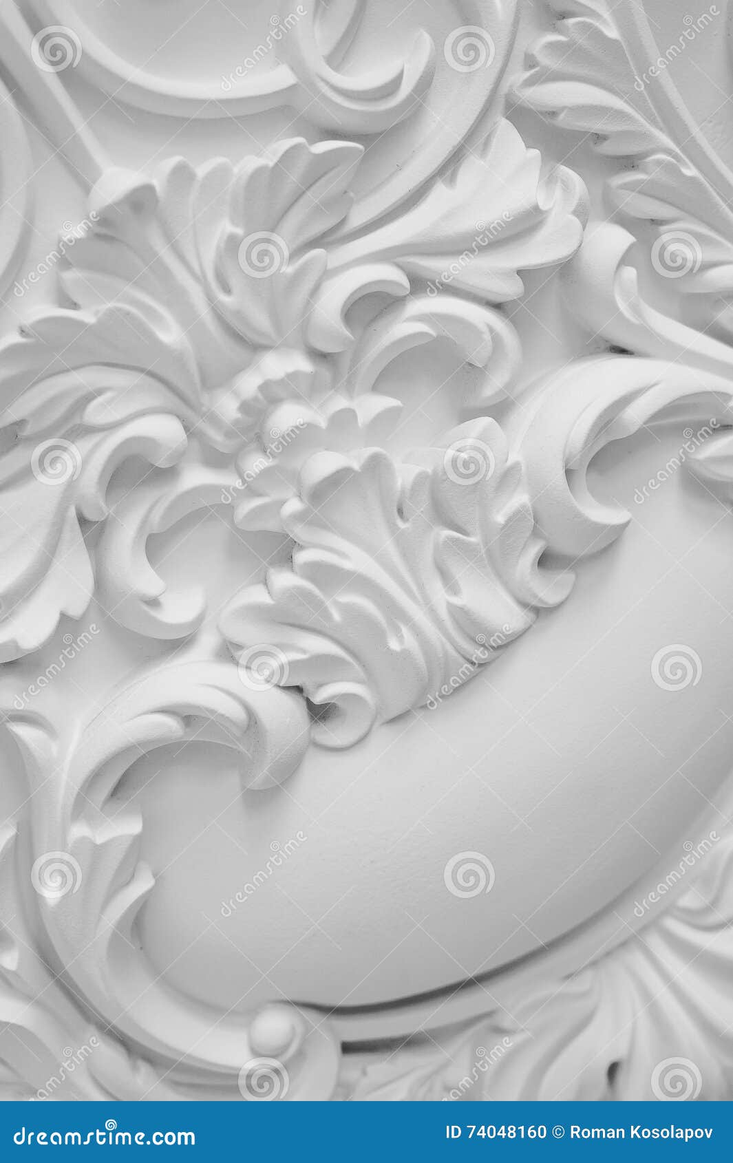 Luxury White Wall Design Bas-relief with Stucco Mouldings Roccoco ...