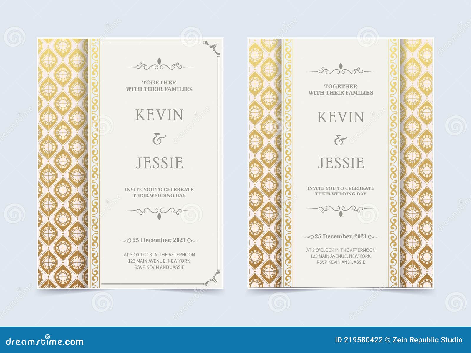 Luxury White Wedding Invitation in Pattern Stock Vector - Illustration ...