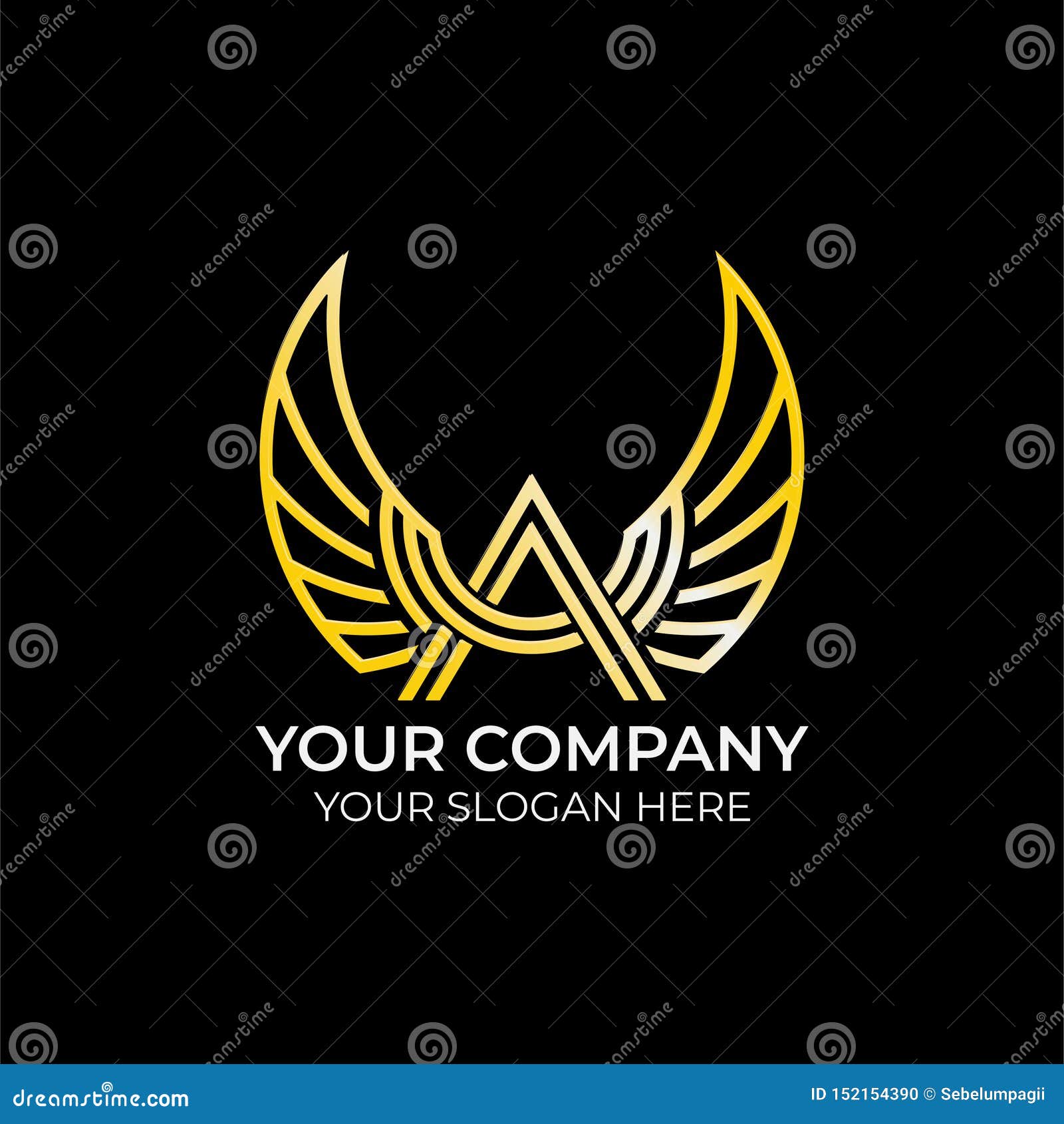 Luxury wing logo design stock vector. Illustration of design - 152154390