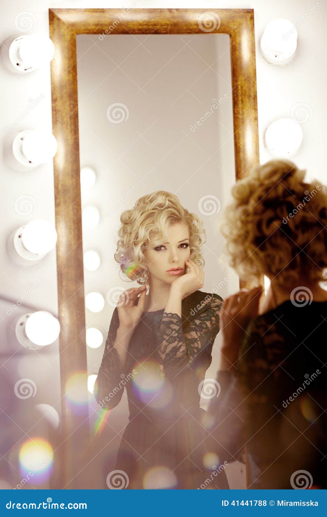 Luxury Woman with and Mirror Stock Photo - Image of house, luxury: 41441788