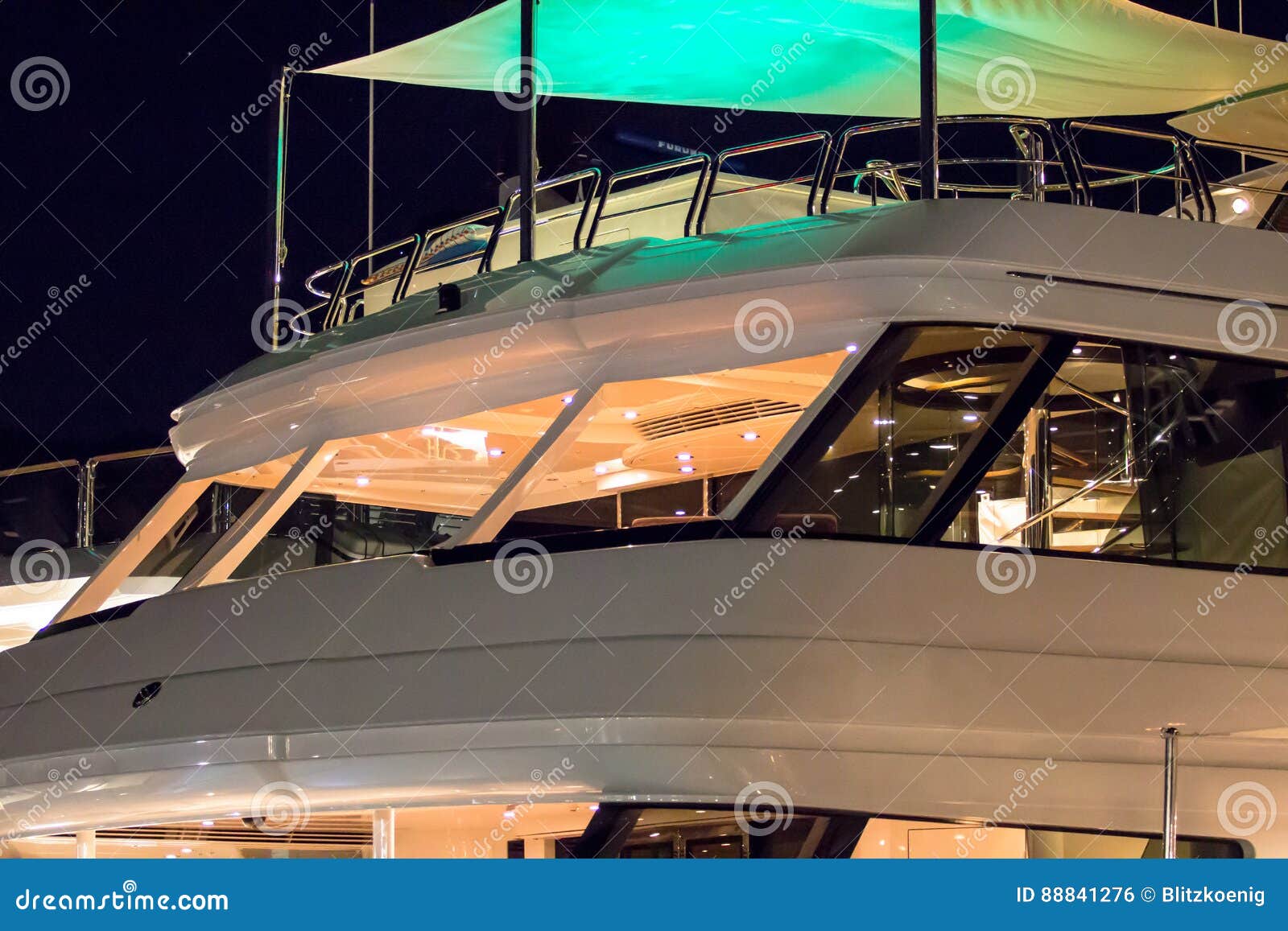 Luxury yacht in the night stock photo. Image of sailing - 88841276