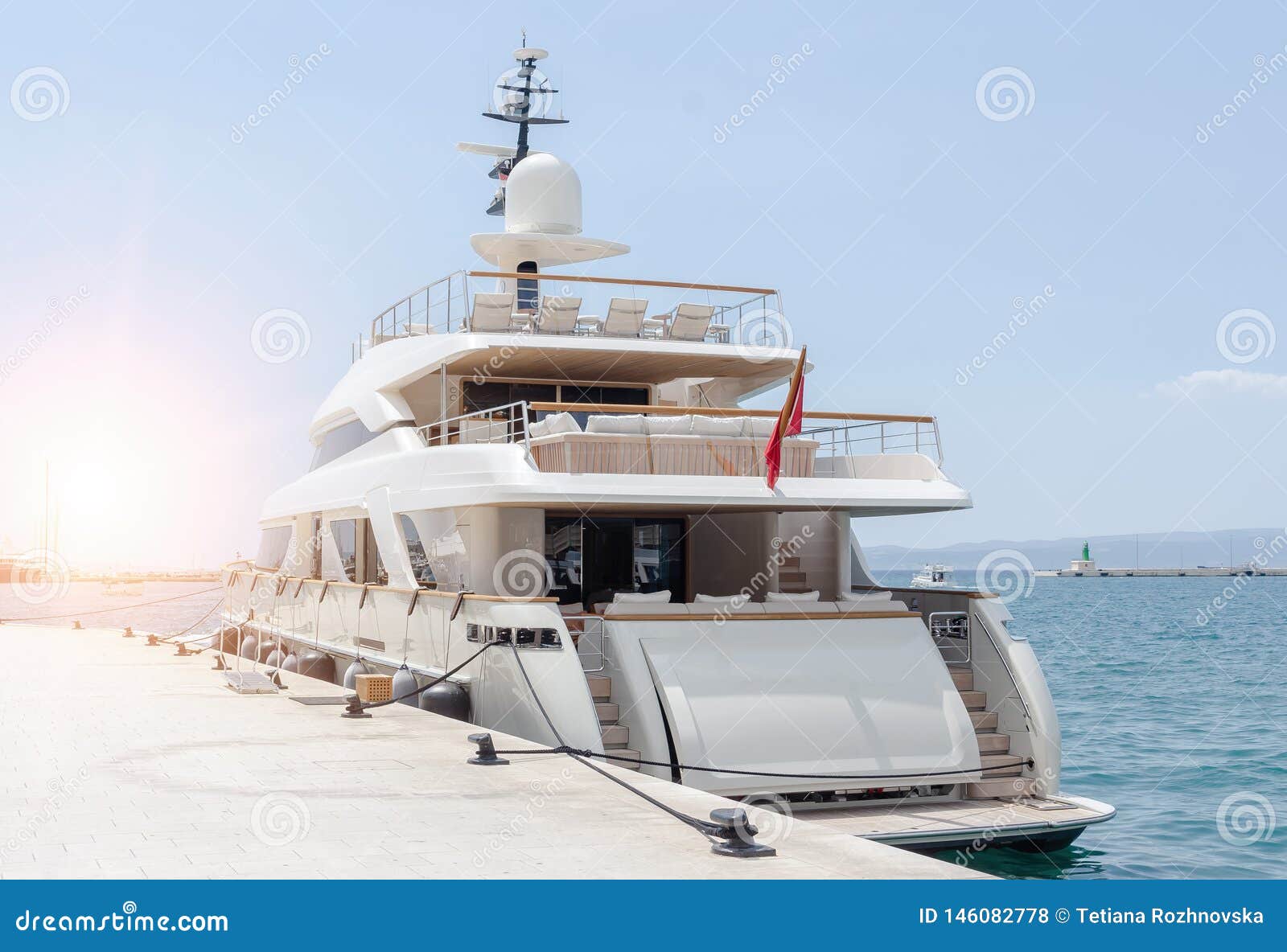Luxury Yacht Parked at Dock. Stock Photo - Image of holidays ...