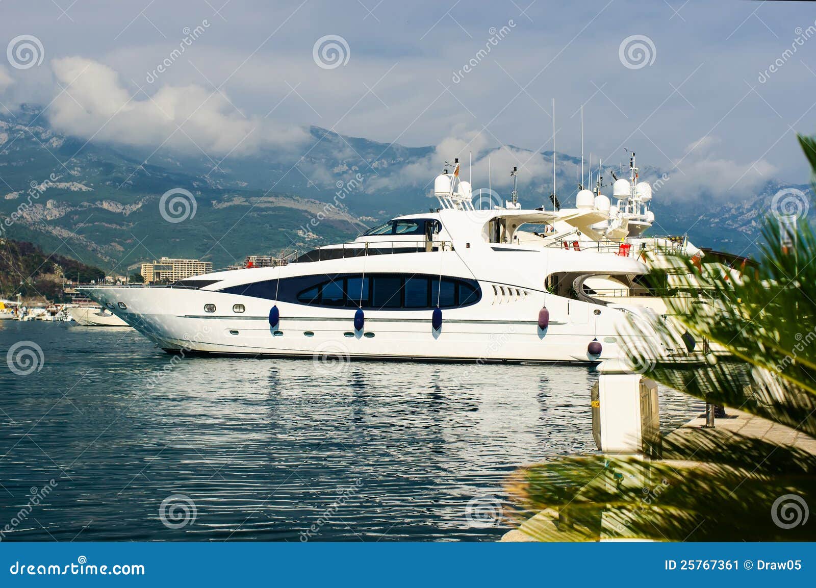 Luxury yacht in port. stock image. Image of harbor, ocean - 25767361