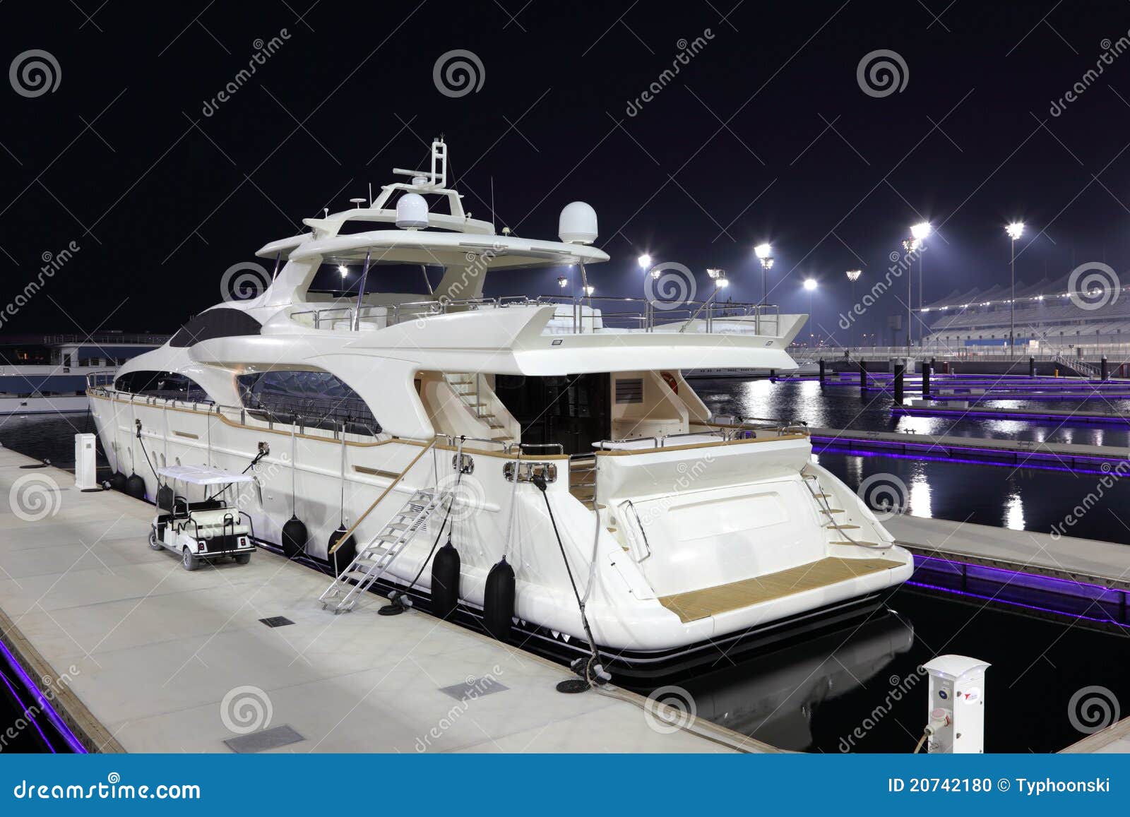 Luxury yacht in Yas Marina stock photo. Image of marina - 20742180