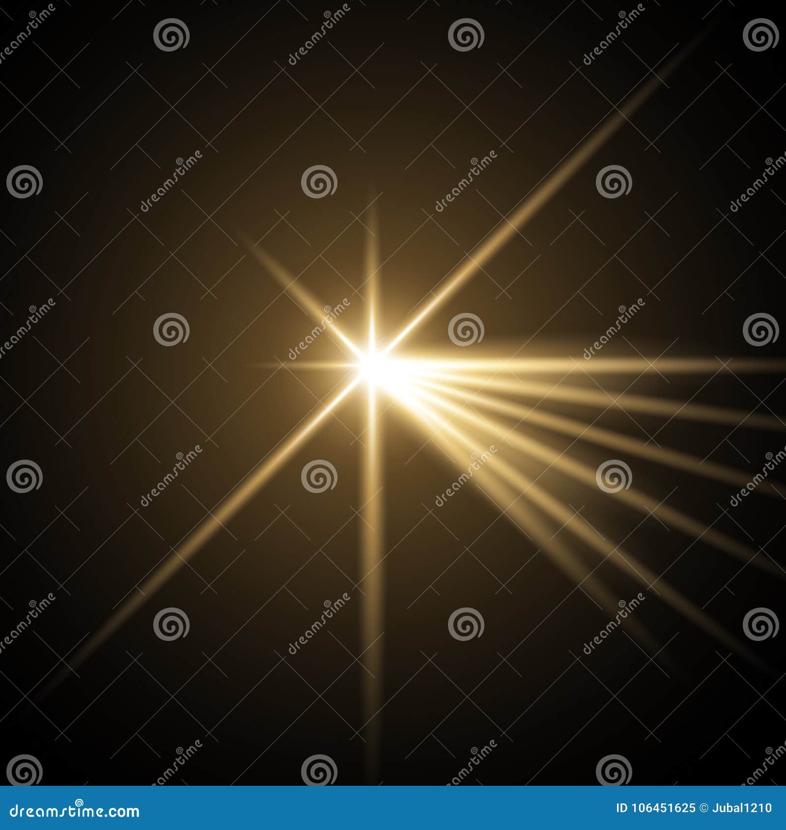 Luz Con Un Resplandor, Color De Oro Ilustración del Vector ...