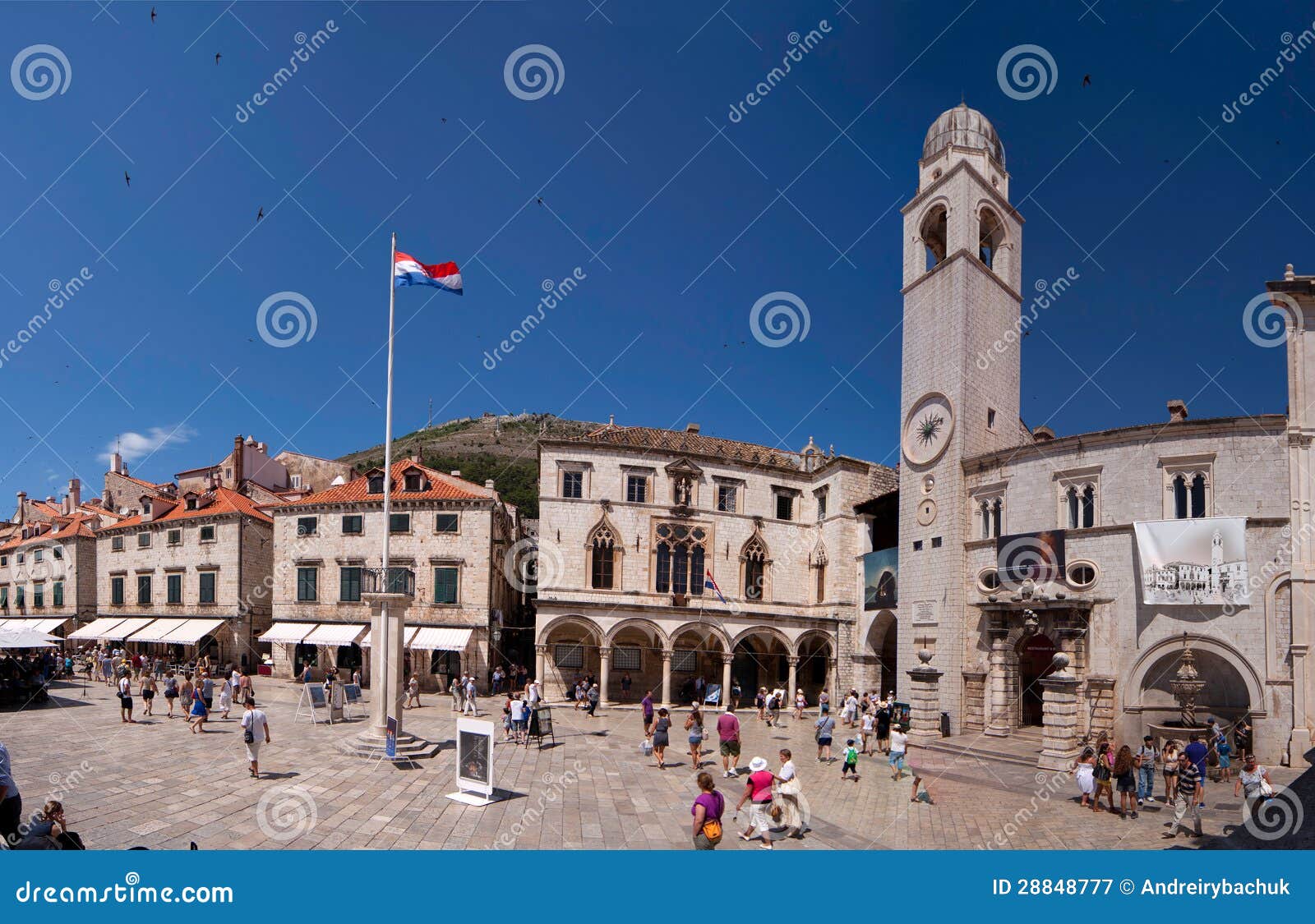 Luza Square in Dubrovnik editorial photography. Image of horizon - 28848777