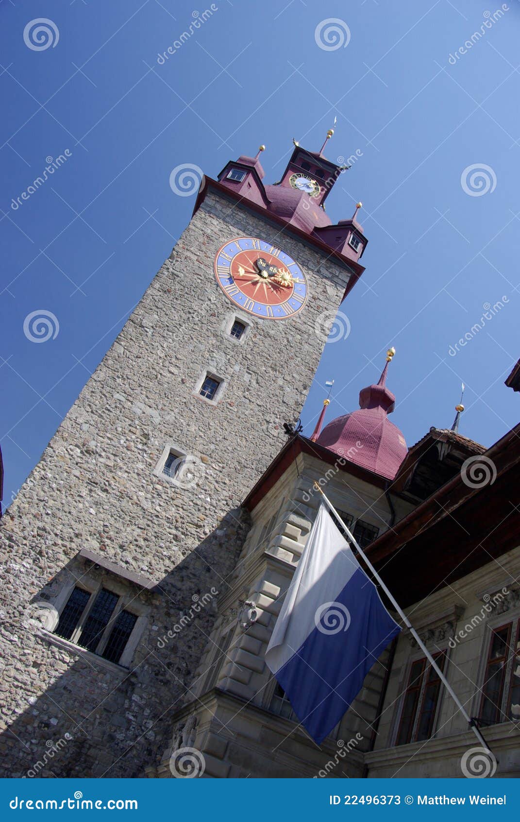 Luzern Clocktower stock image. Image of building, historic - 22496373