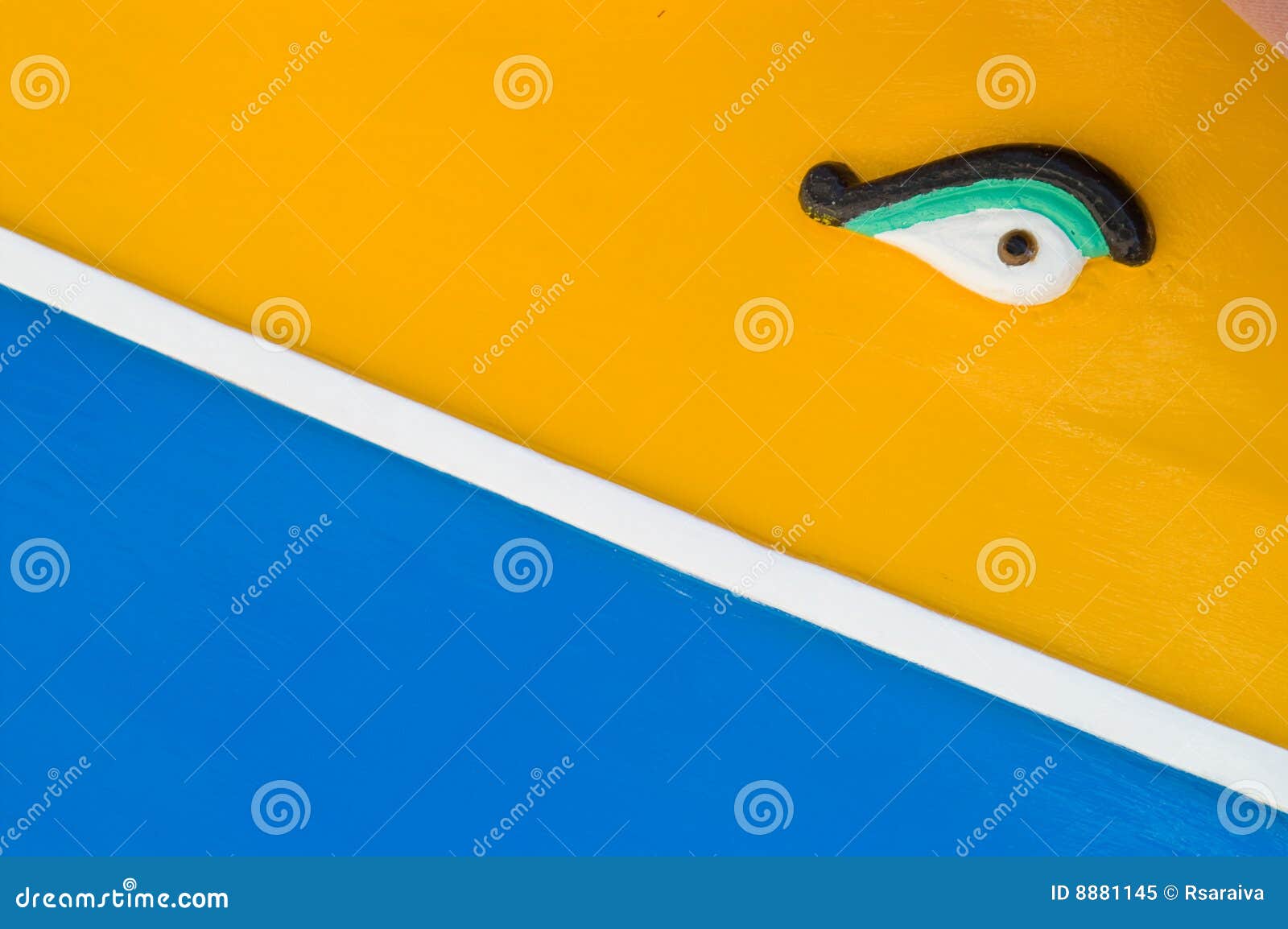 Luzzu eye stock image. Image of closeup, yellow, tradition - 8881145