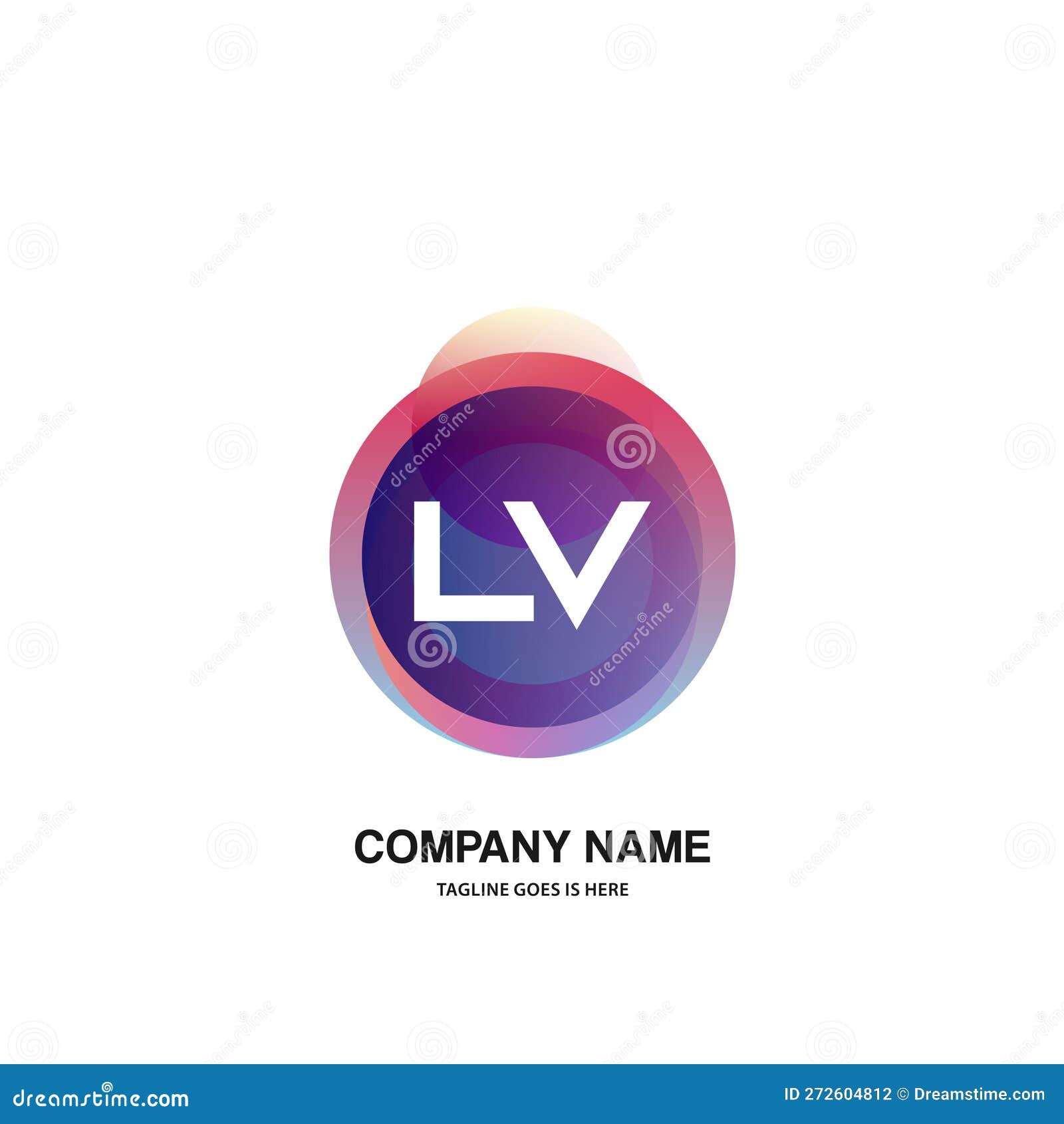LV Initial Logo with Colorful Circle Template Vector Stock Vector ...