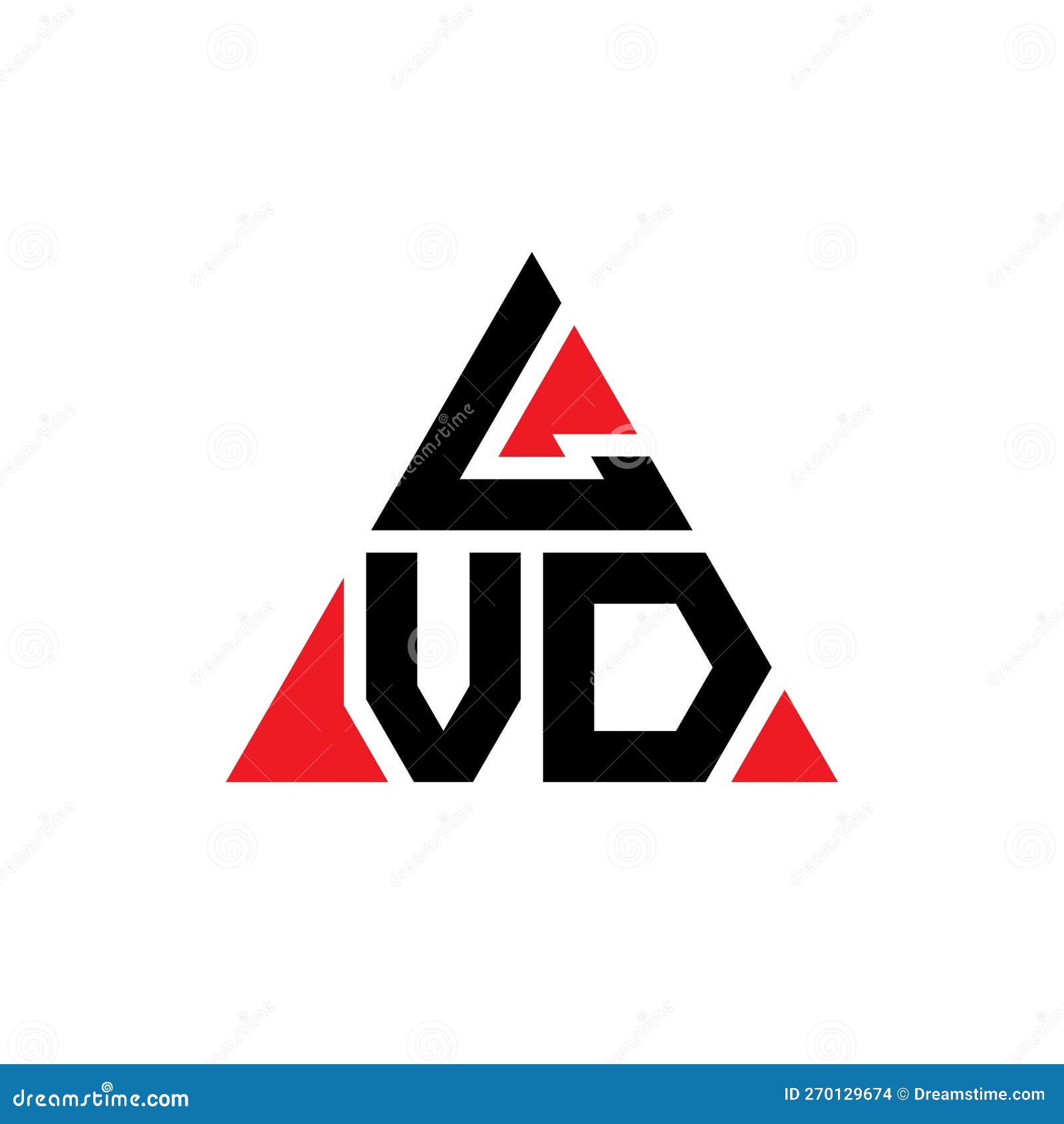 LVD Triangle Letter Logo Design with Triangle Shape. LVD Triangle Logo ...