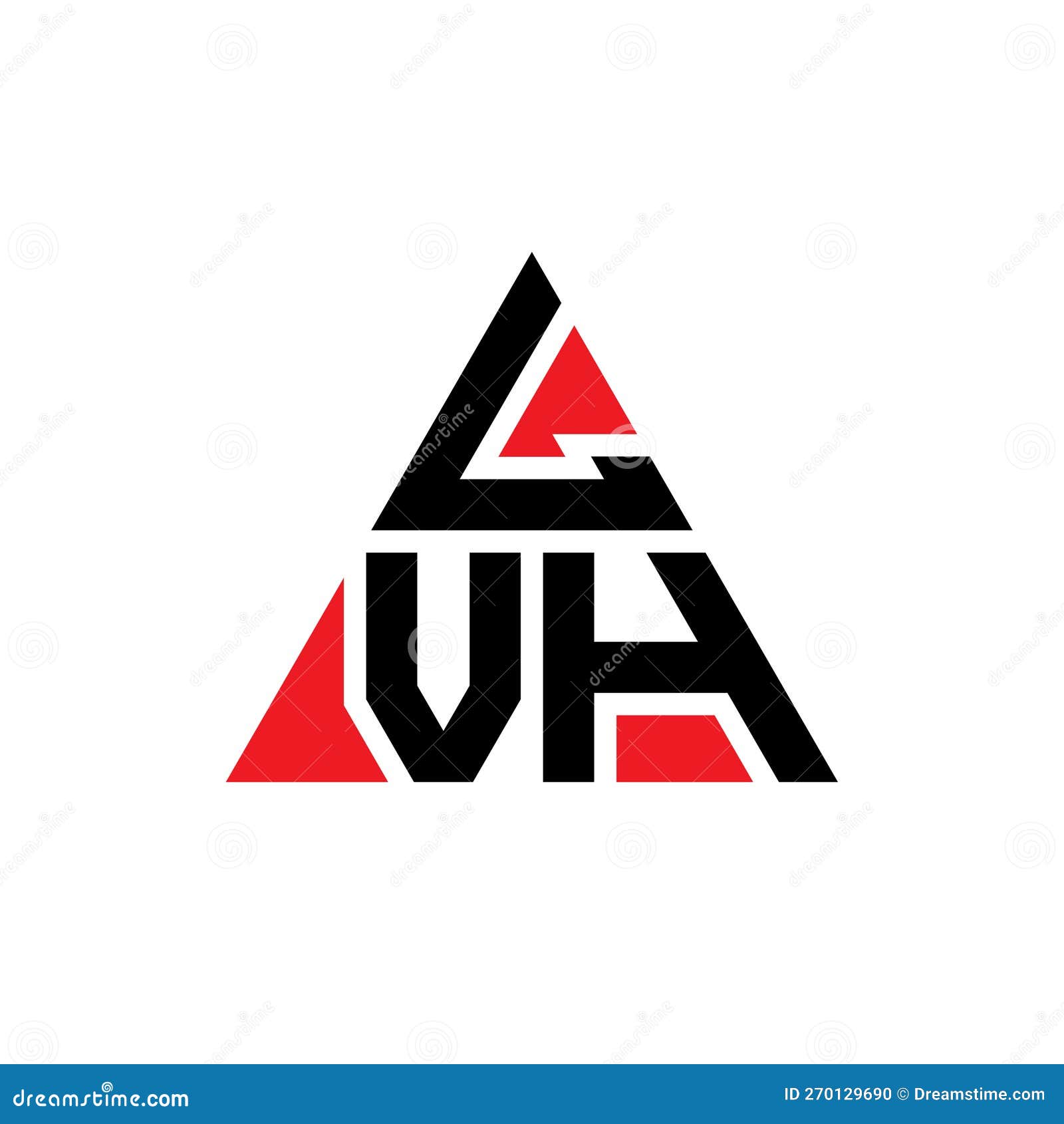 LVH Triangle Letter Logo Design with Triangle Shape. LVH Triangle Logo ...