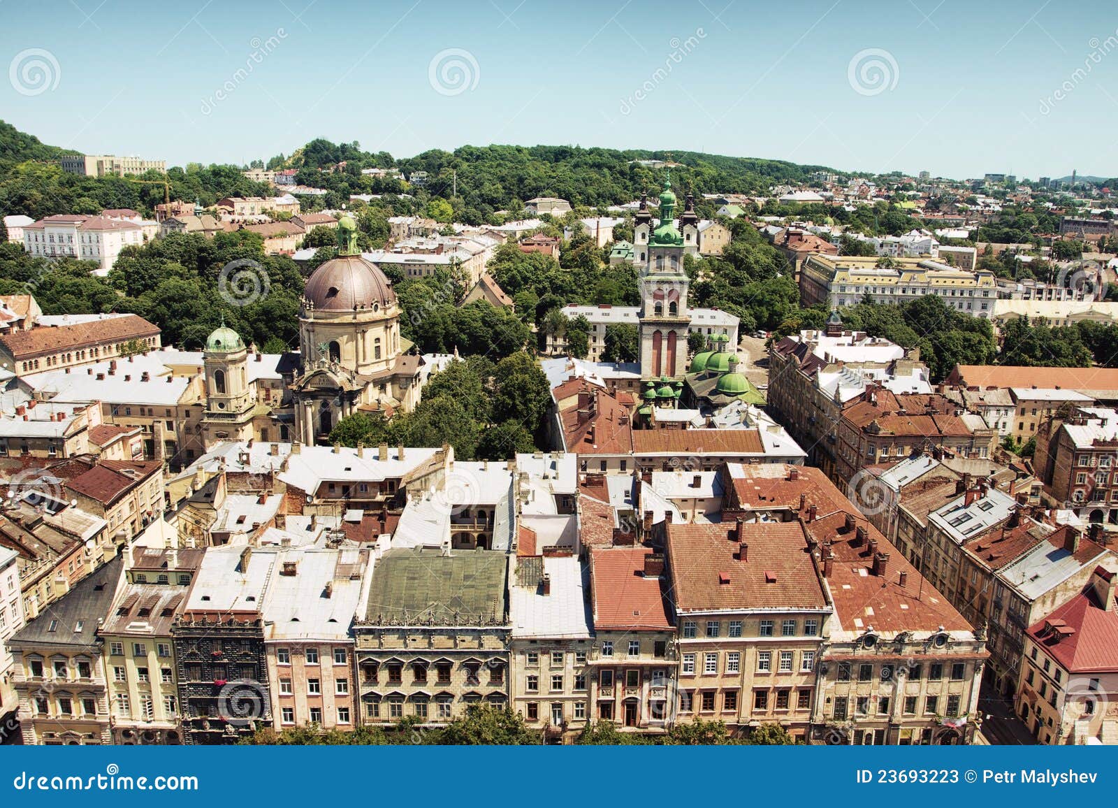 Lviv Aerial View stock image. Image of europe, cityscape - 23693223
