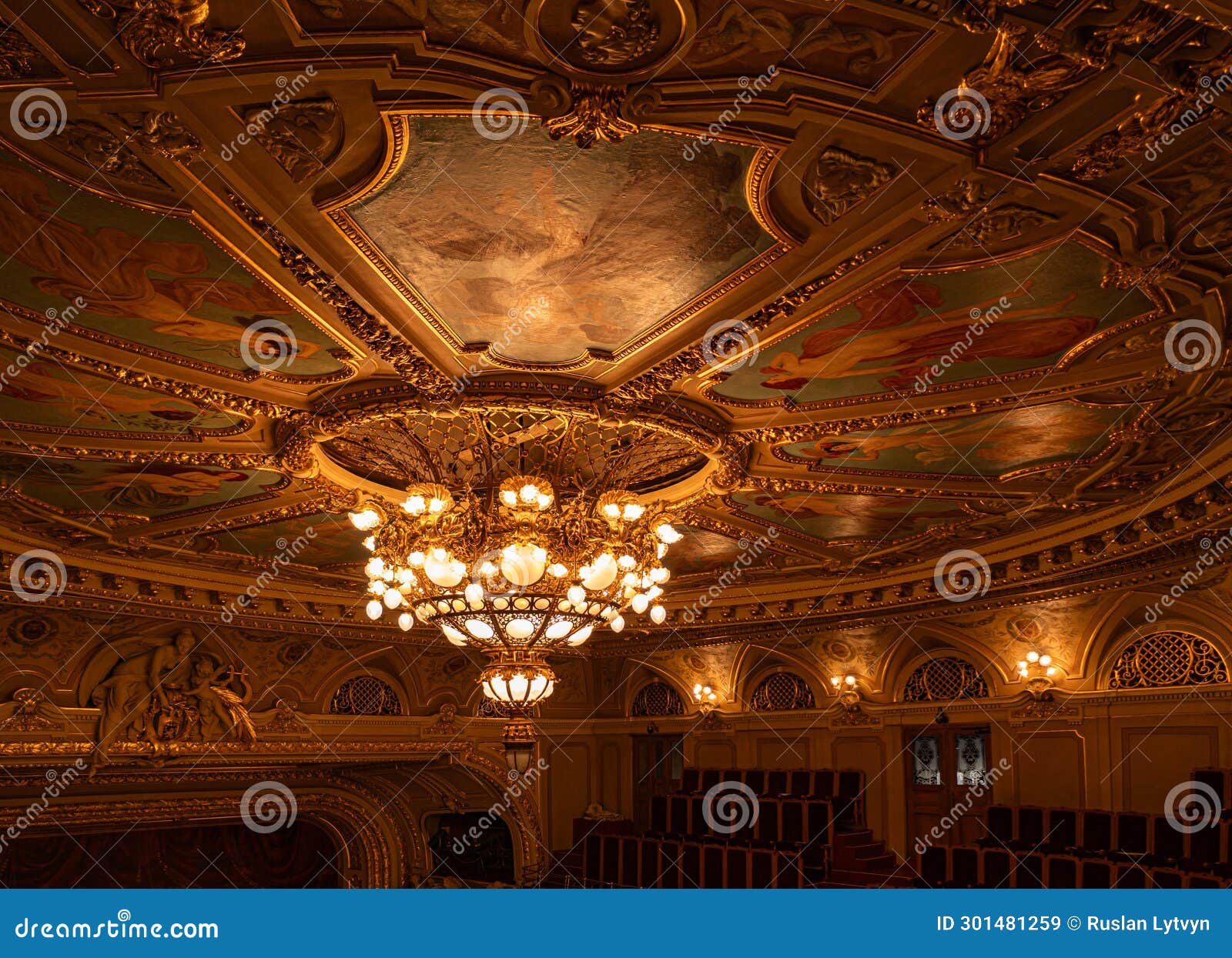 Lviv opera house interior editorial stock image. Image of european ...