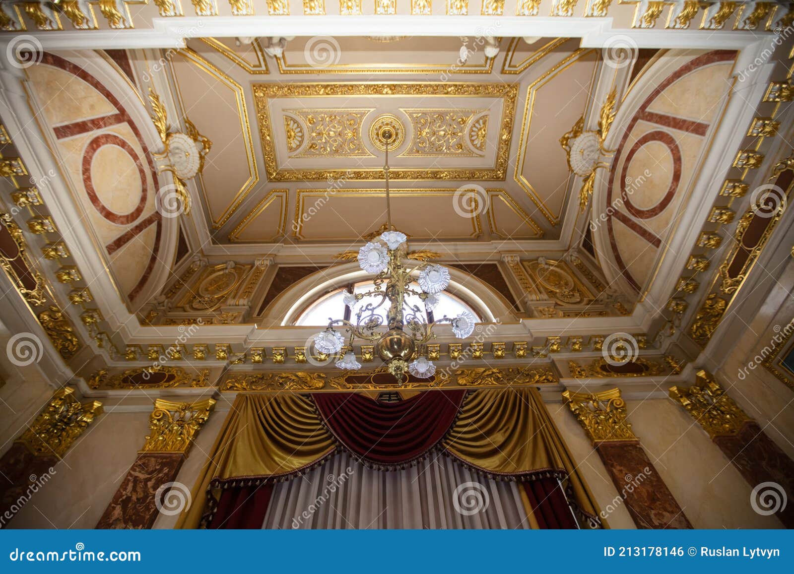 Lviv opera house interior editorial photo. Image of landmark - 213178146