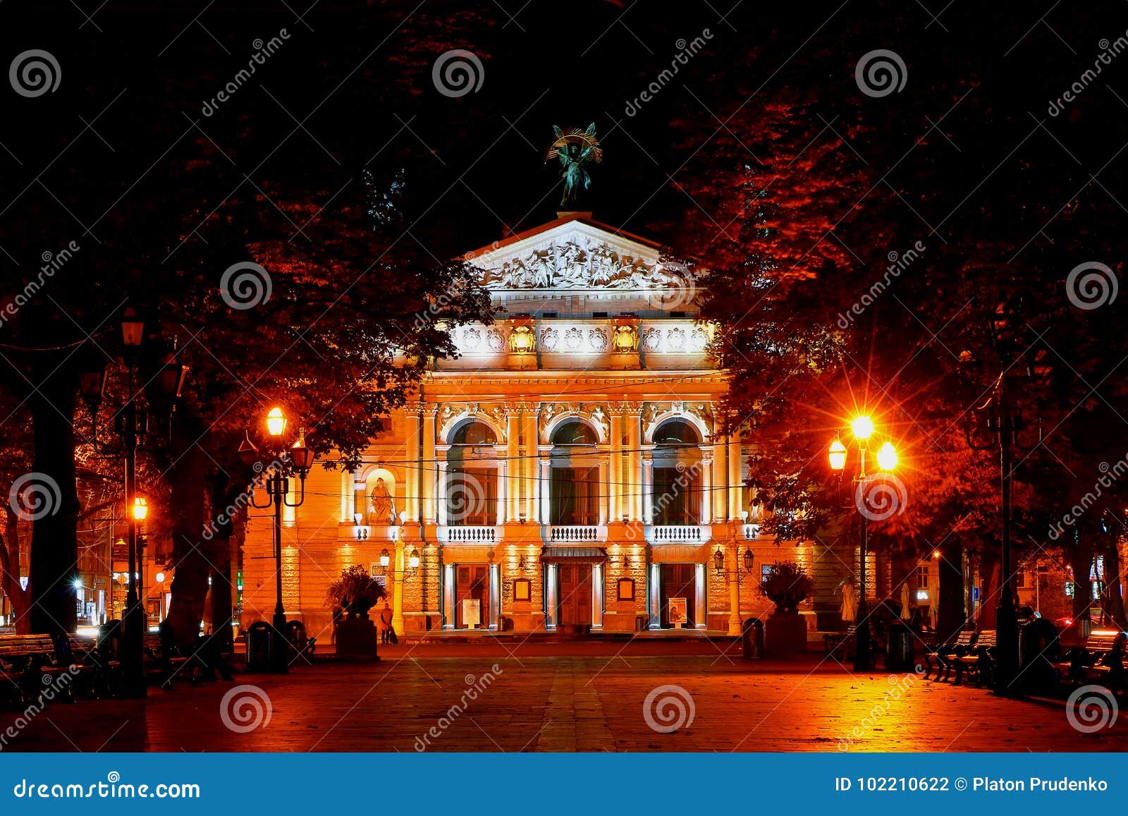 Lviv Opera Theater. stock photo. Image of landmark, building - 102210622