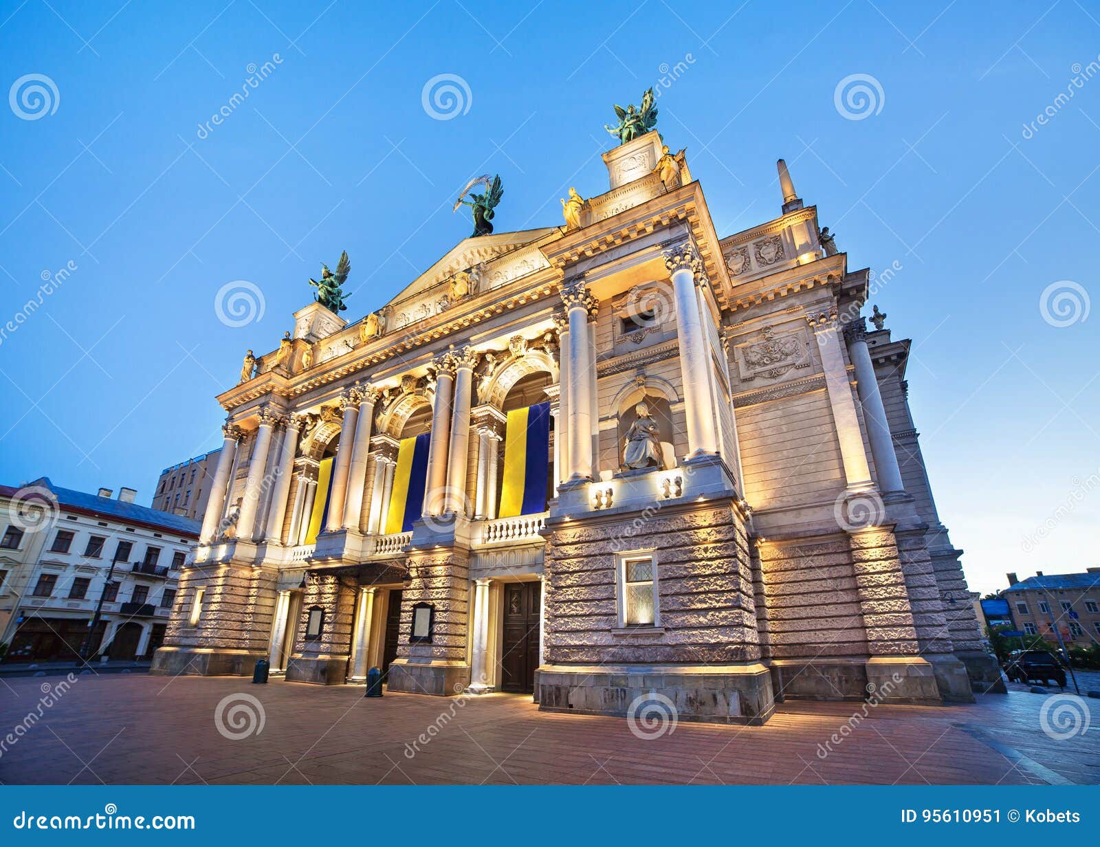 Lviv Theatre of Opera and Ballet Stock Image - Image of lvov, historic ...