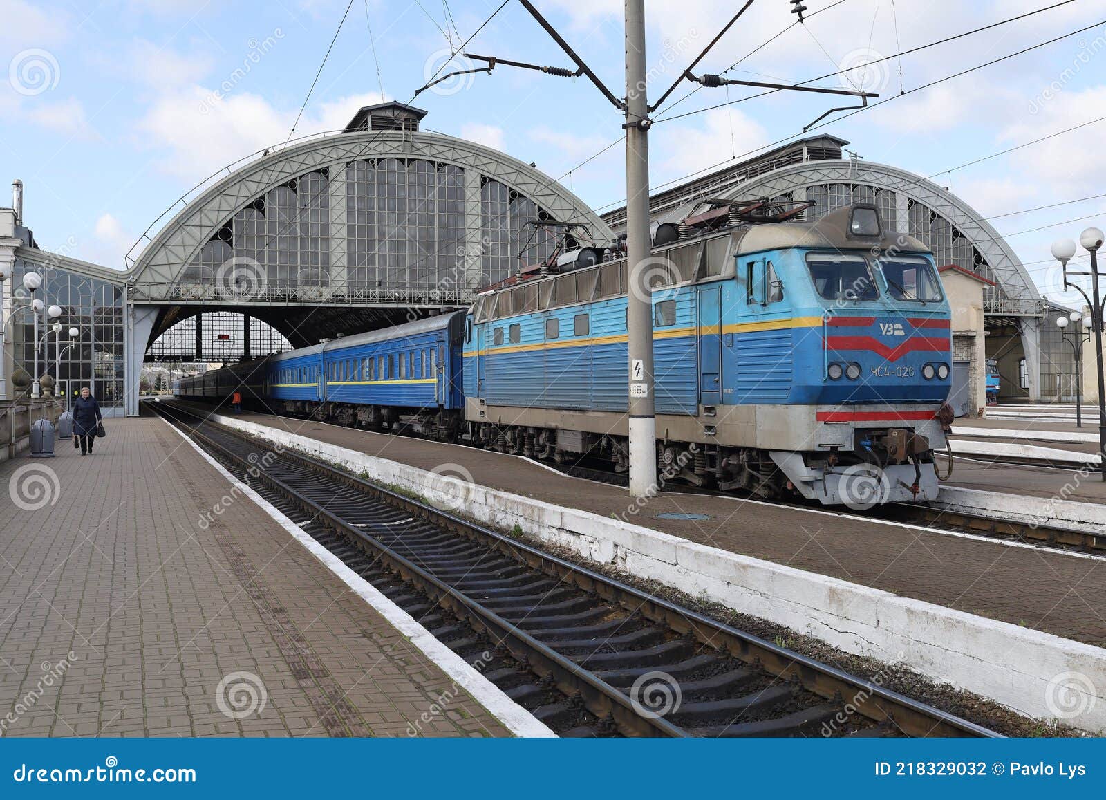 LVIV, UKRAINE - May 05, 2021: Ukrainian Train at the Station Editorial ...