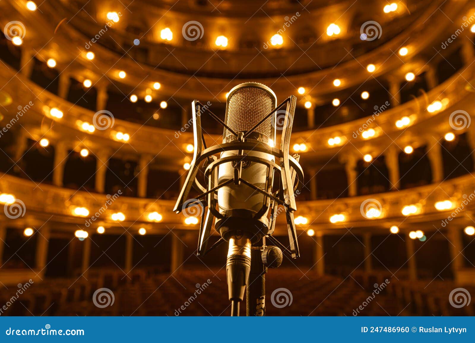Closeup of Microphone on Lviv Opera House Interior Stock Photo - Image ...