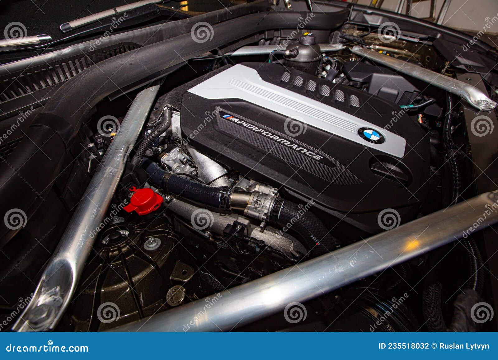 BMW X6 M50d Engine Compartment Editorial Photography - Image of chrome ...
