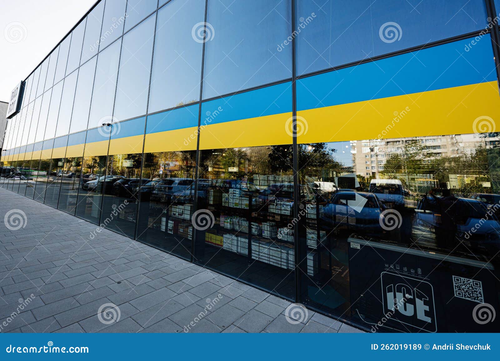 Lviv, Ukraine - October 09, 2022: Ukrainian Flag on Windows of Store ...