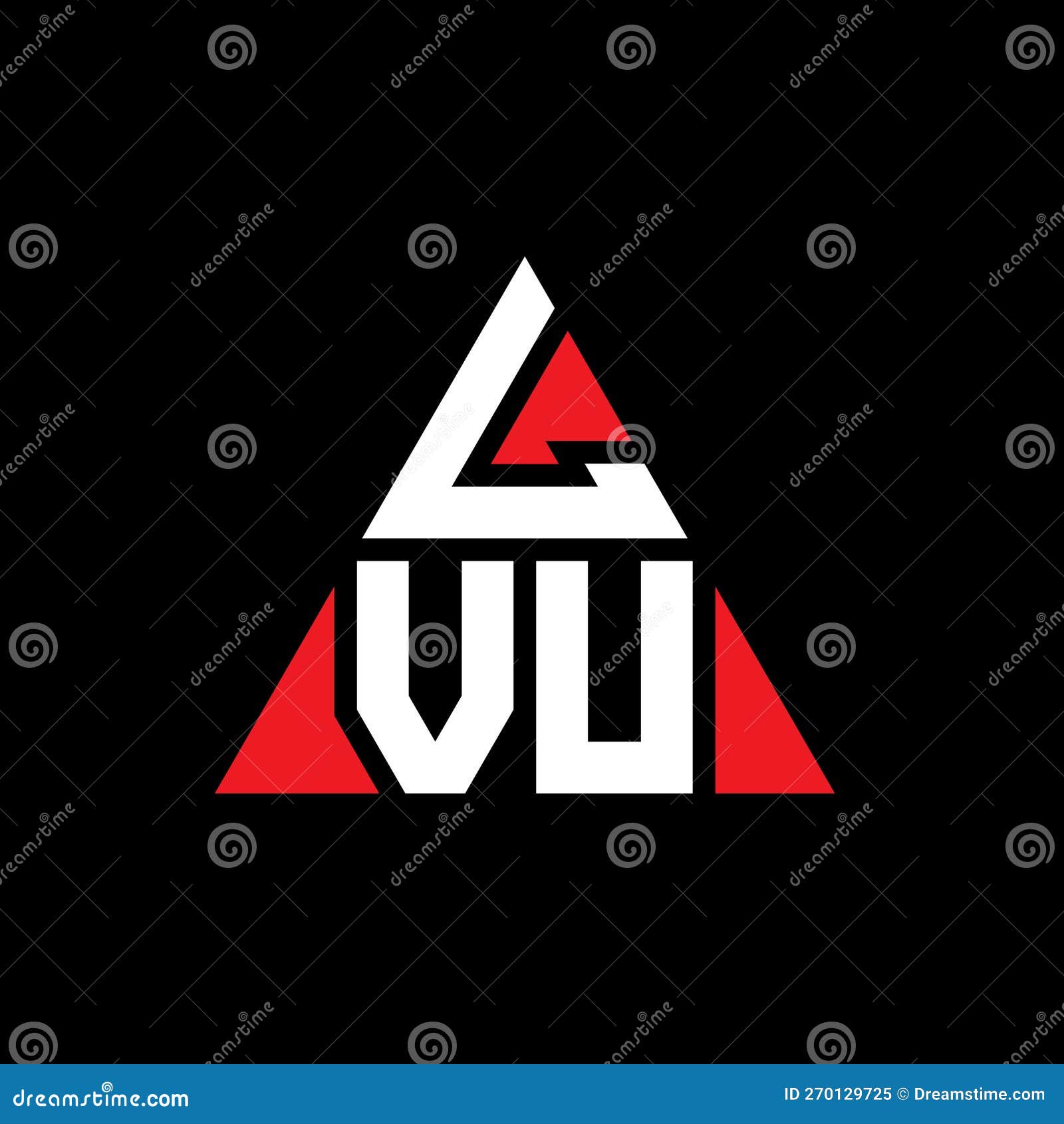 LVU Triangle Letter Logo Design with Triangle Shape. LVU Triangle Logo ...