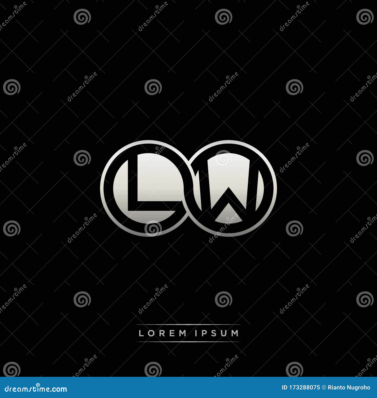 LW Initial Letter Linked Circle Capital Monogram Logo Modern Template ...