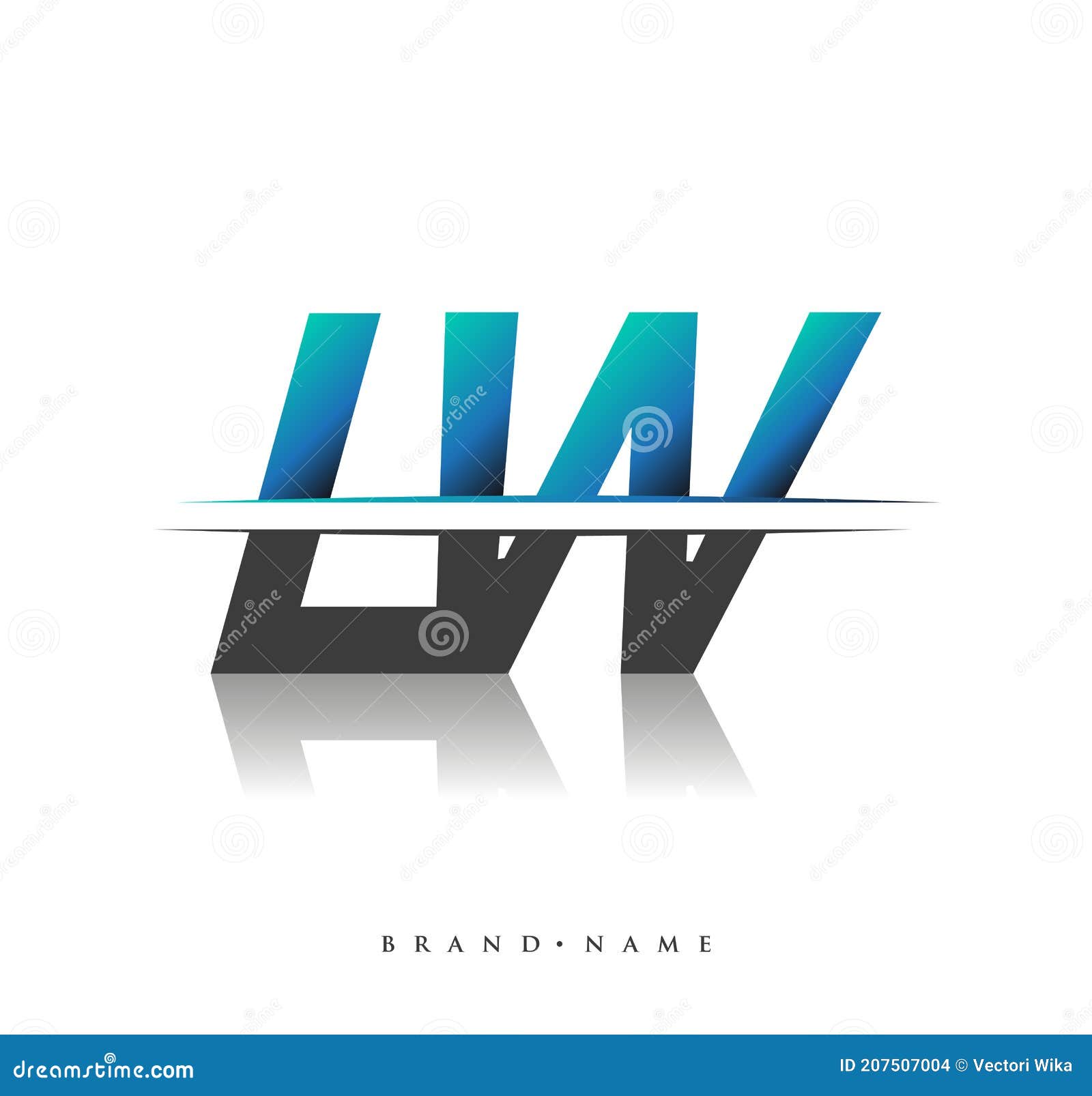 LW Initial Logo Company Name Colored Black and Blue, Simple and Modern ...