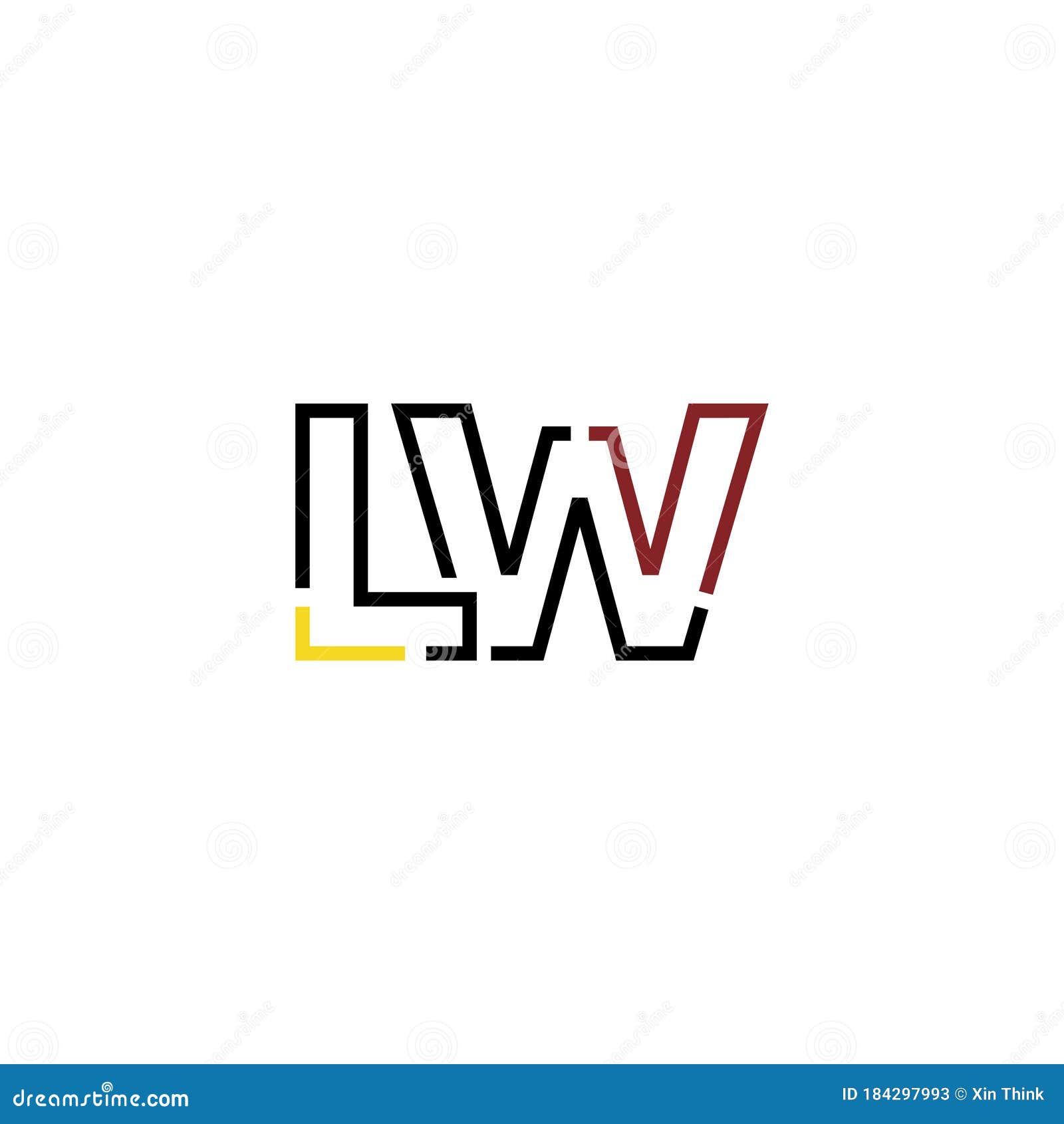 LW Letter Logo Icon Design Template Elements Stock Vector ...