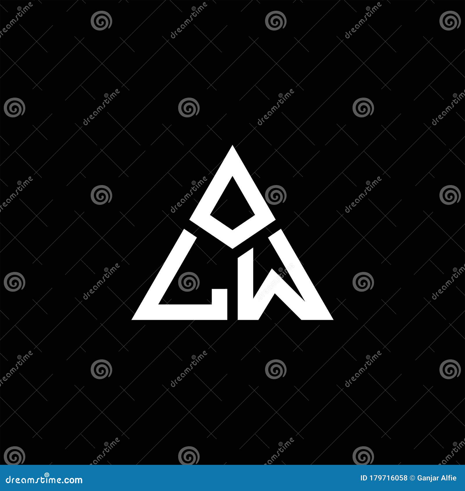 LW Monogram Logo with 3 Pieces Shape Isolated on Triangle Stock Vector ...