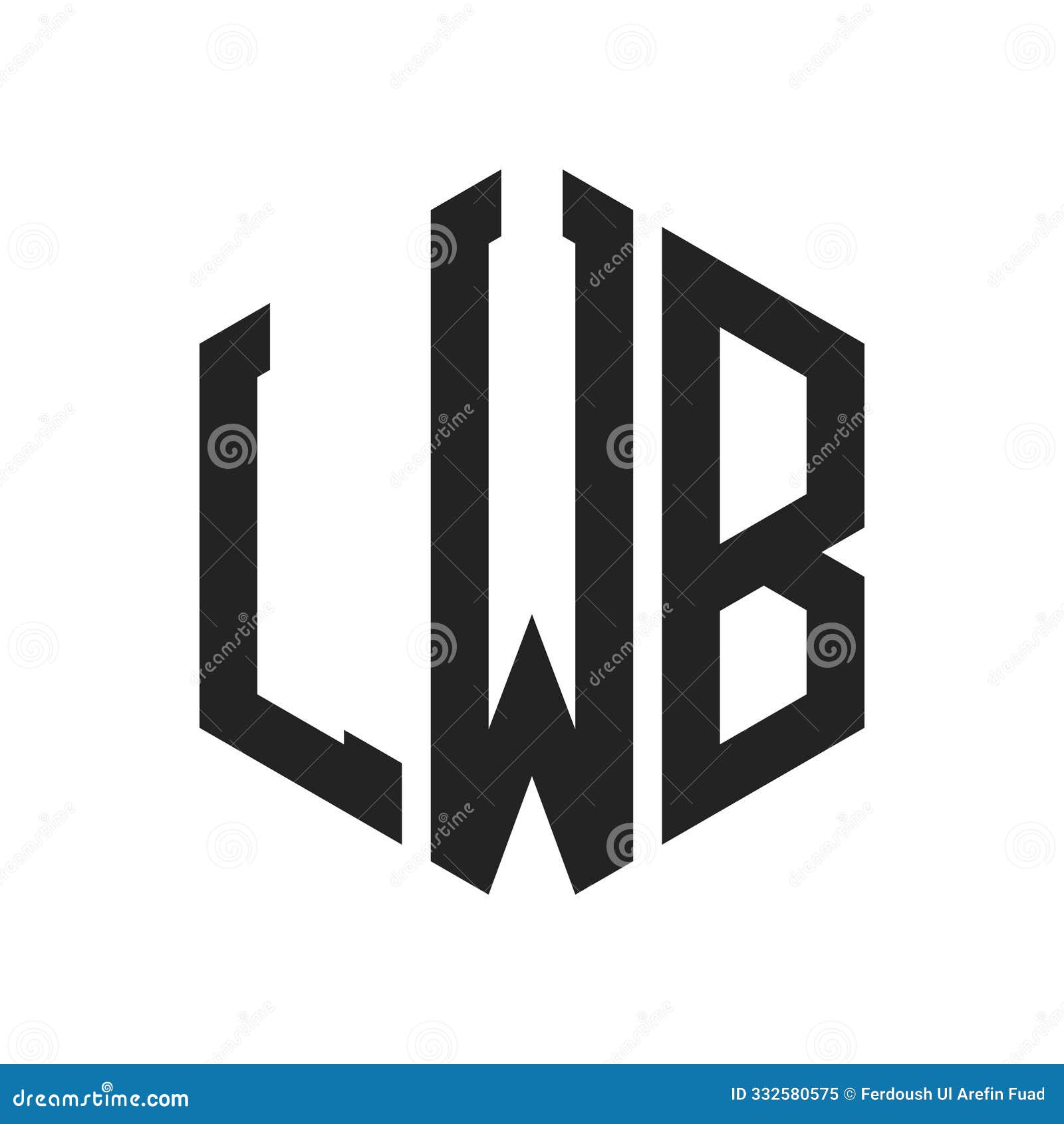 LWB Logo Design. Initial Letter LWB Monogram Logo Using Hexagon Shape ...