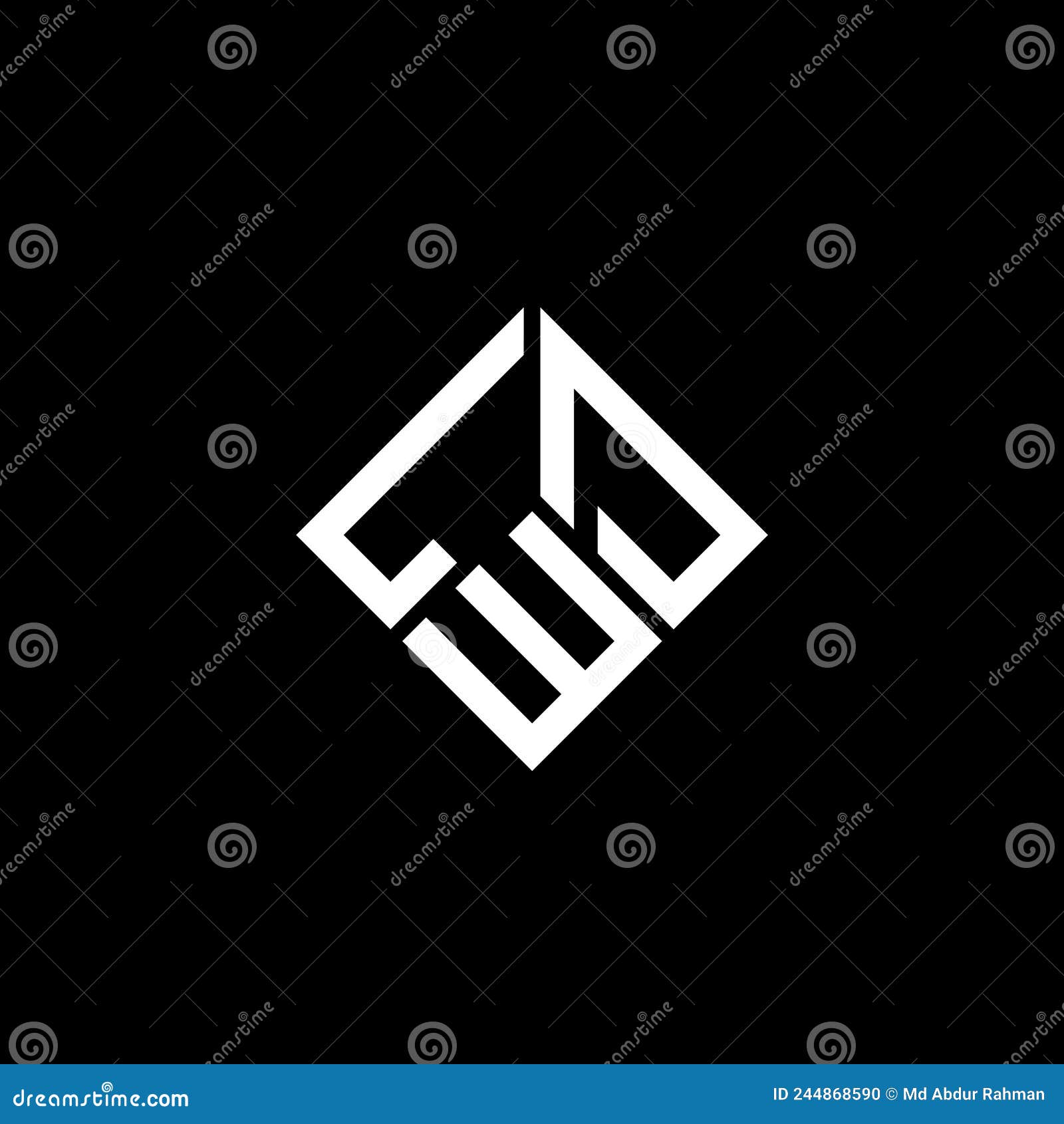 LWD Letter Logo Design on Black Background. LWD Creative Initials ...