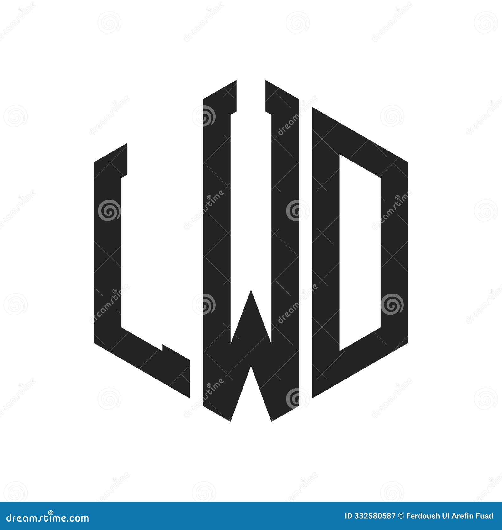 LWD Logo Design. Initial Letter LWD Monogram Logo Using Hexagon Shape ...