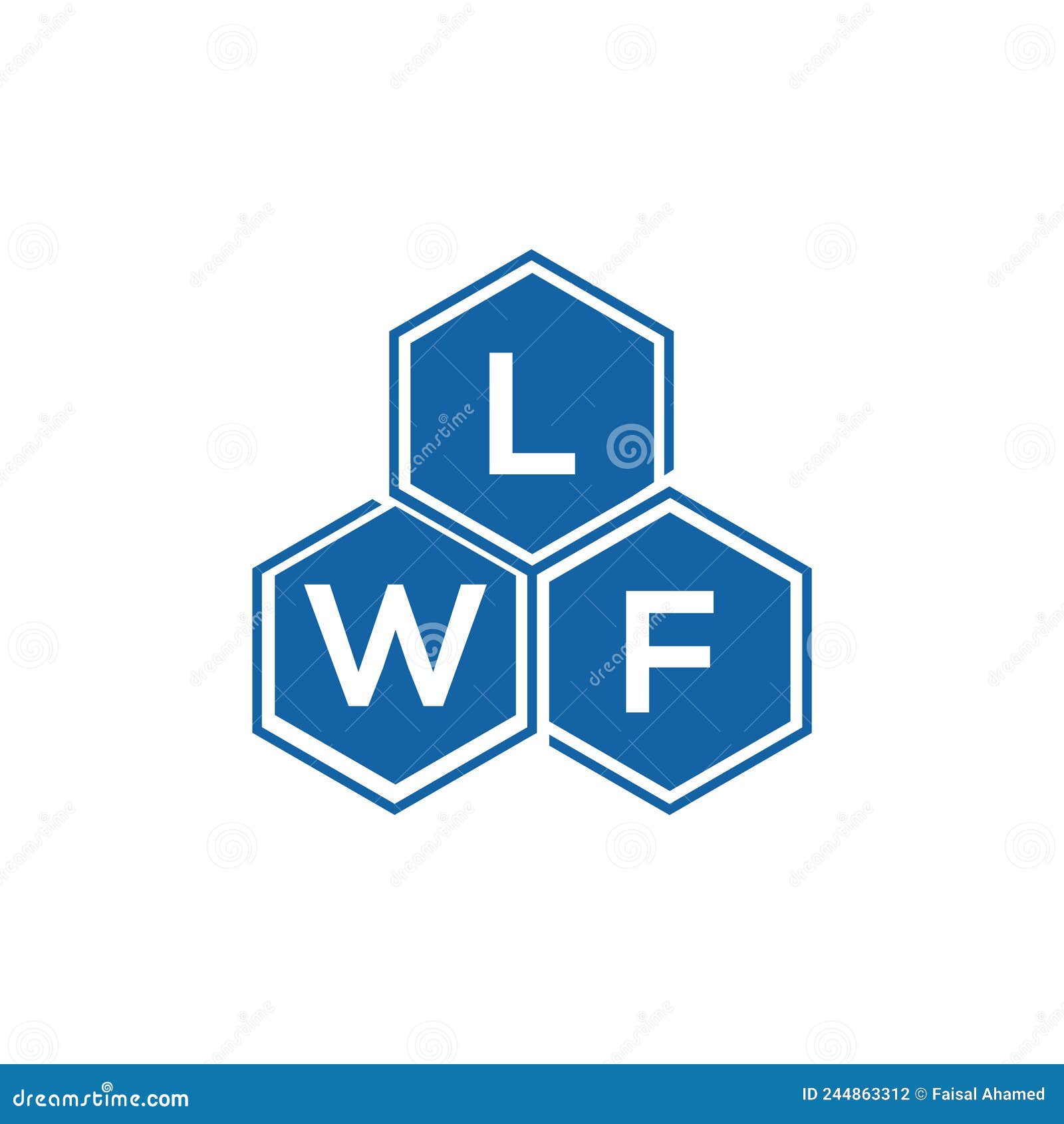LWF Letter Logo Design on White Background. LWF Creative Initials ...