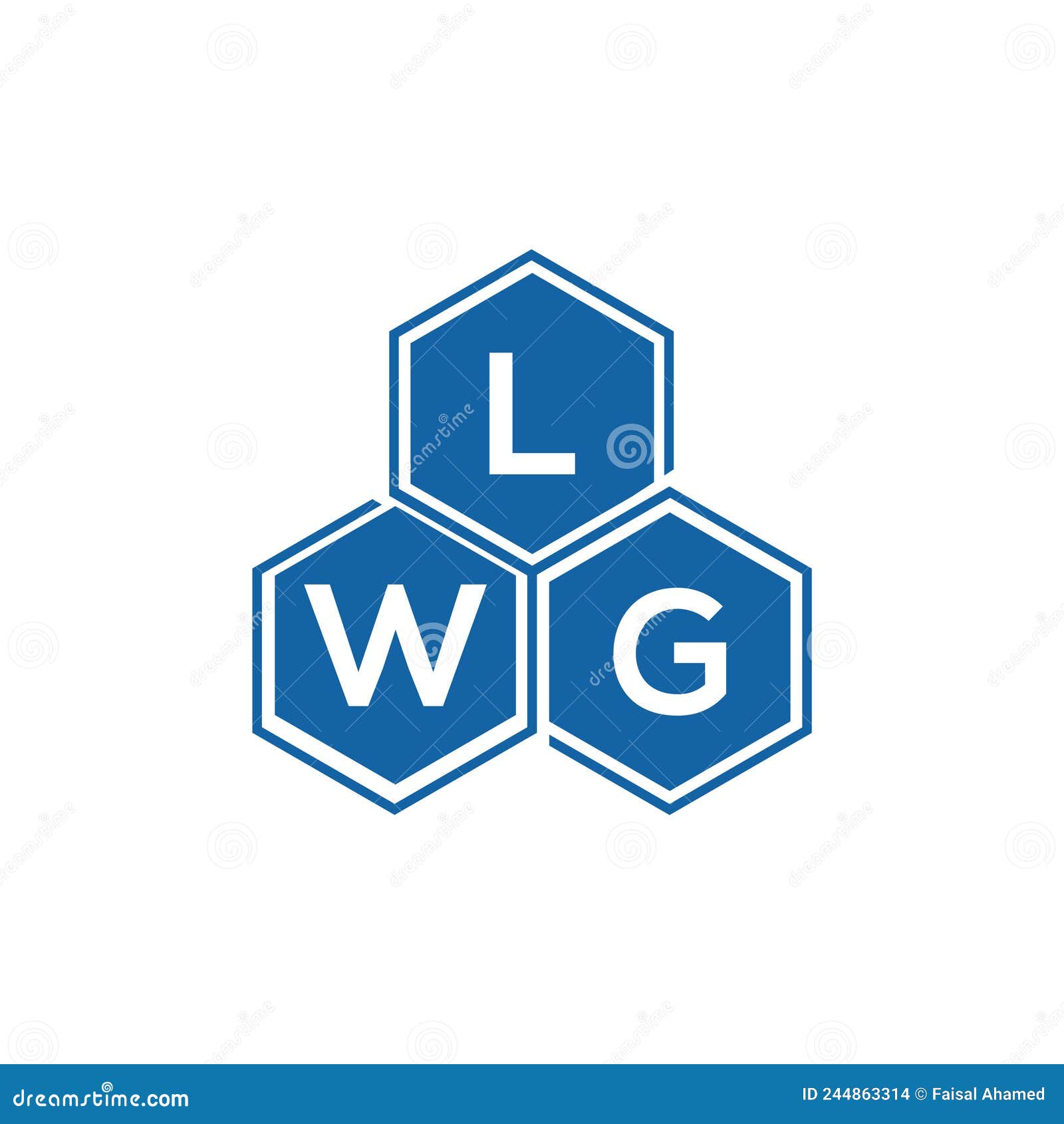 LWG Letter Logo Design on White Background. LWG Creative Initials ...